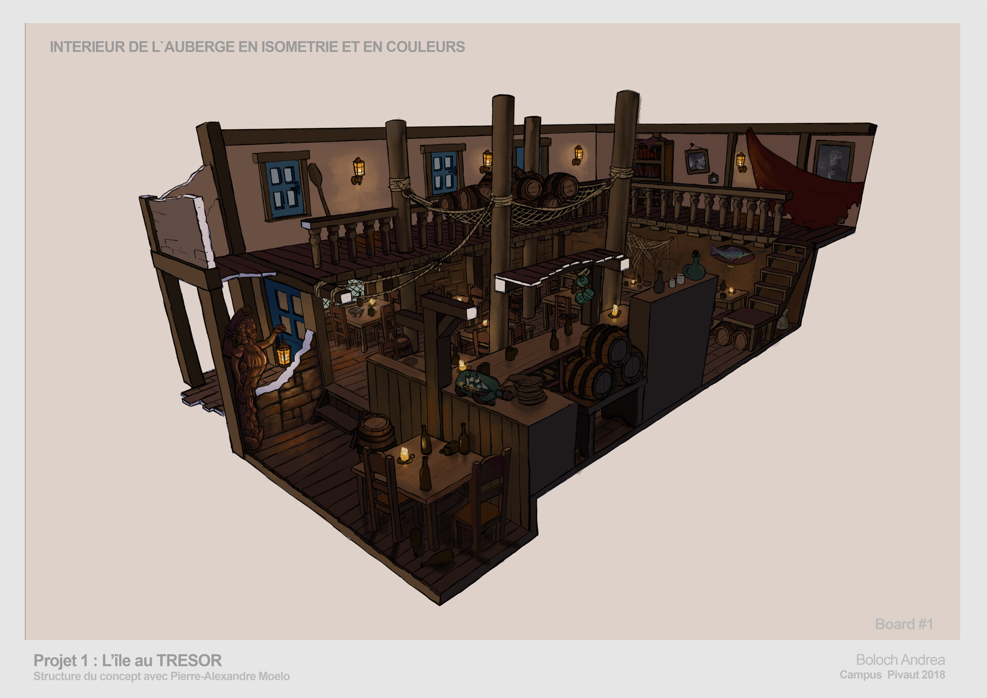 ArtStation - The Treasure Island: isometric tavern