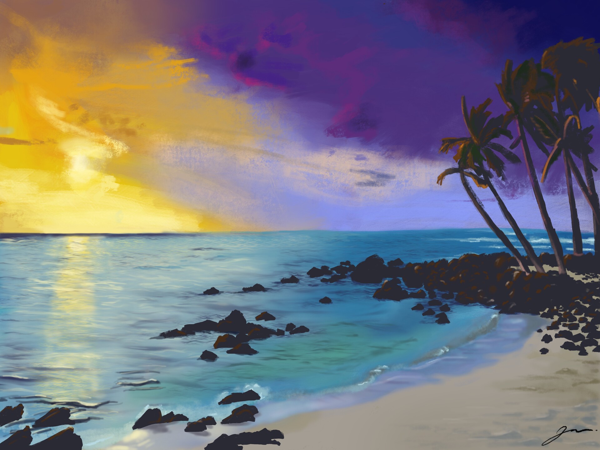 ArtStation - Sunset paradise