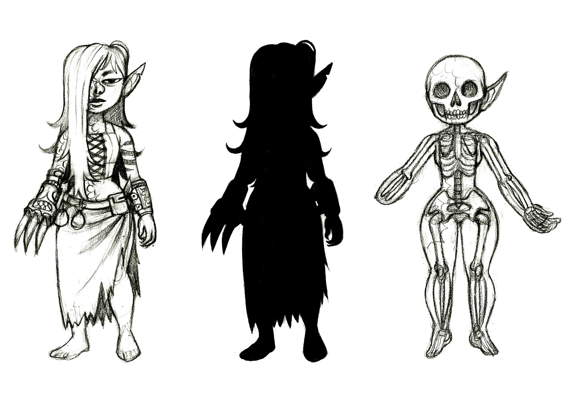 ArtStation - DnD character + silhouette & anatomy
