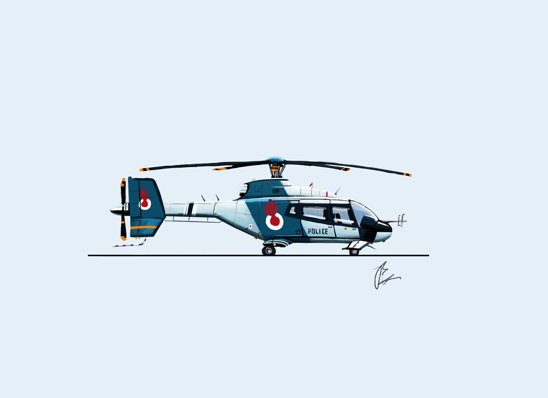 Police Helicopter Cartoon