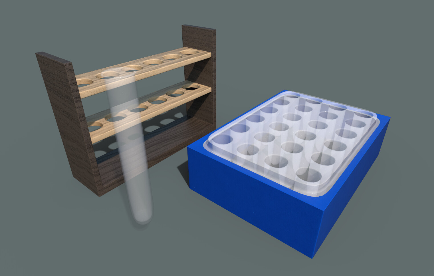 ArtStation - Science Lab - Test tube, Rack and Well