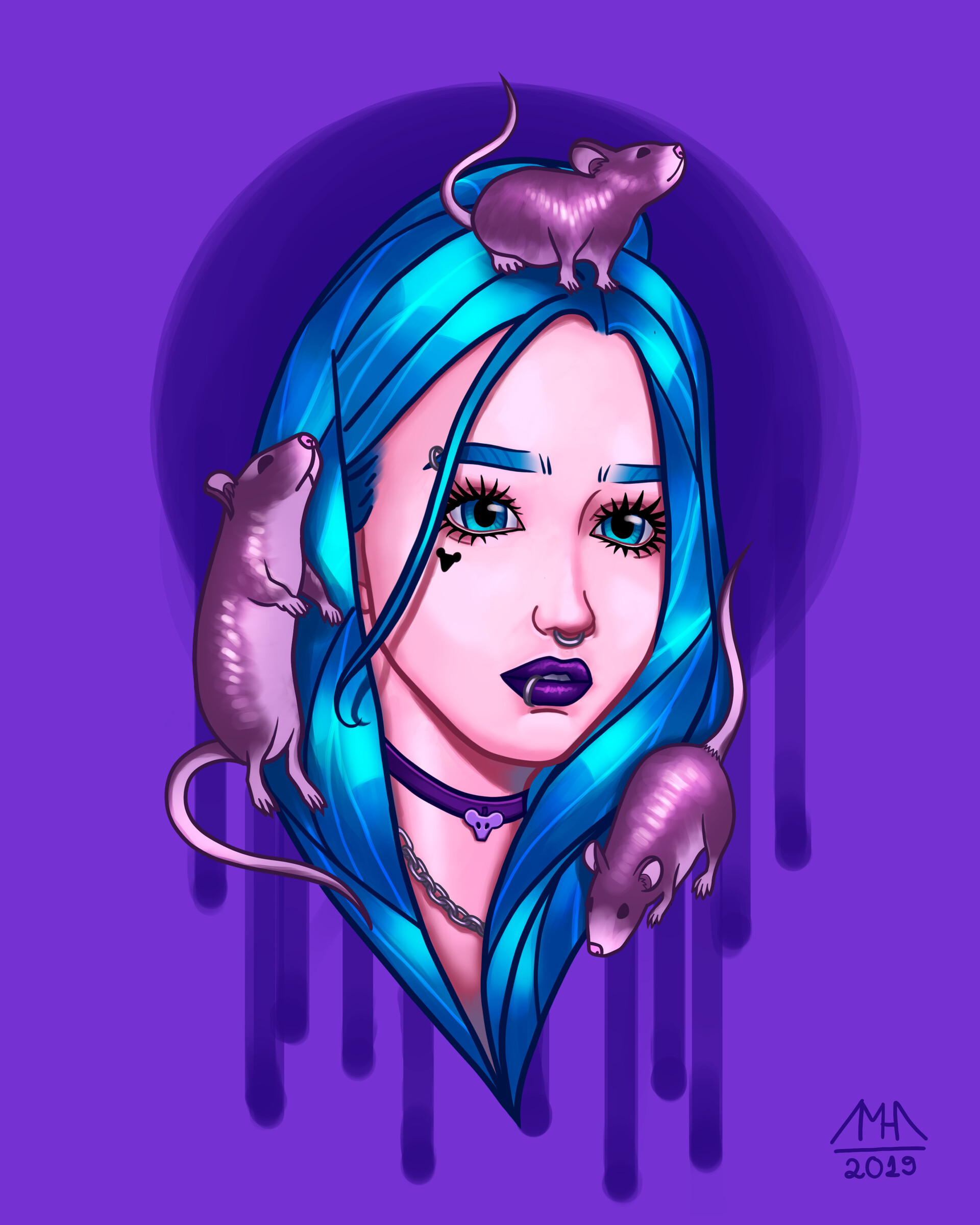 ArtStation - Girl with Rats