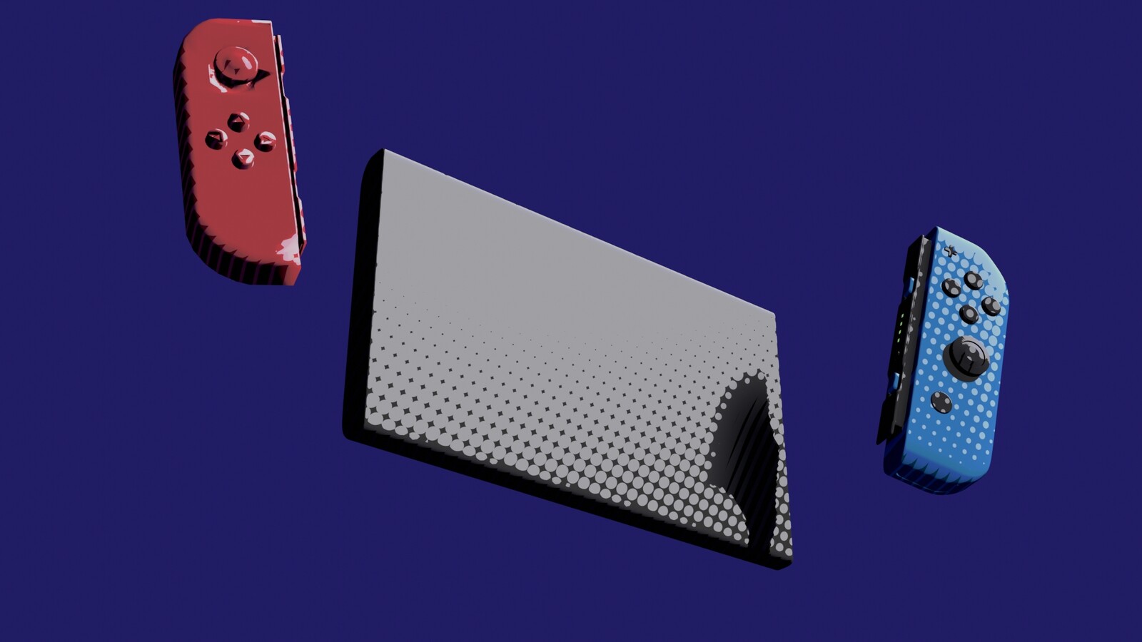 Saku Karjaluoto - Nintendo Switch 3D model with spiderverse shaders