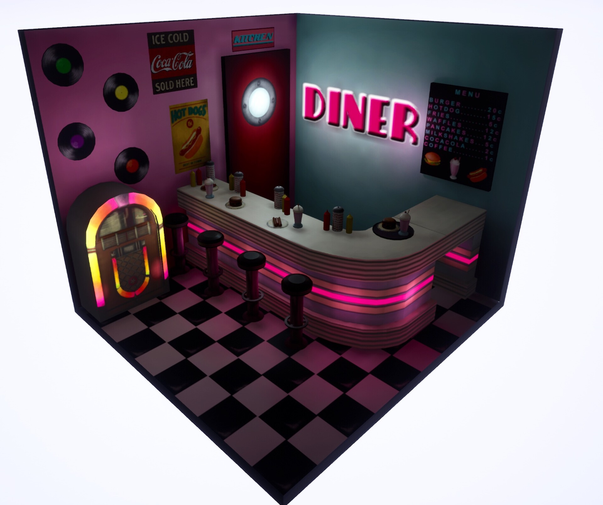 ArtStation - Diner Corner Scene