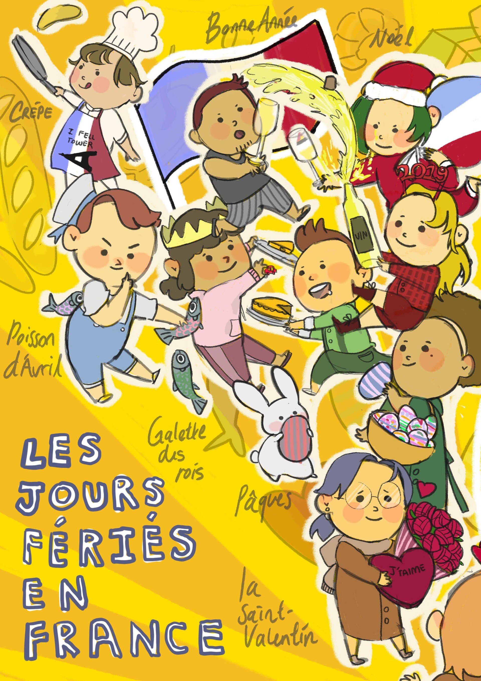 ArtStation - French Icons and Festival Poster (Les jours feries en France)