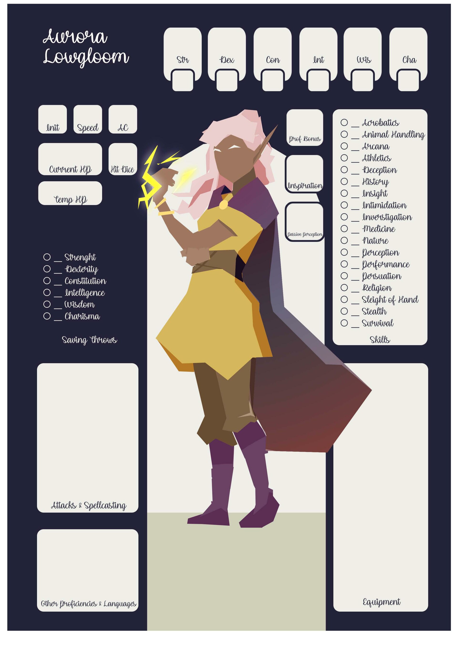 Lucky - DnD Character + Character Sheet Designs
