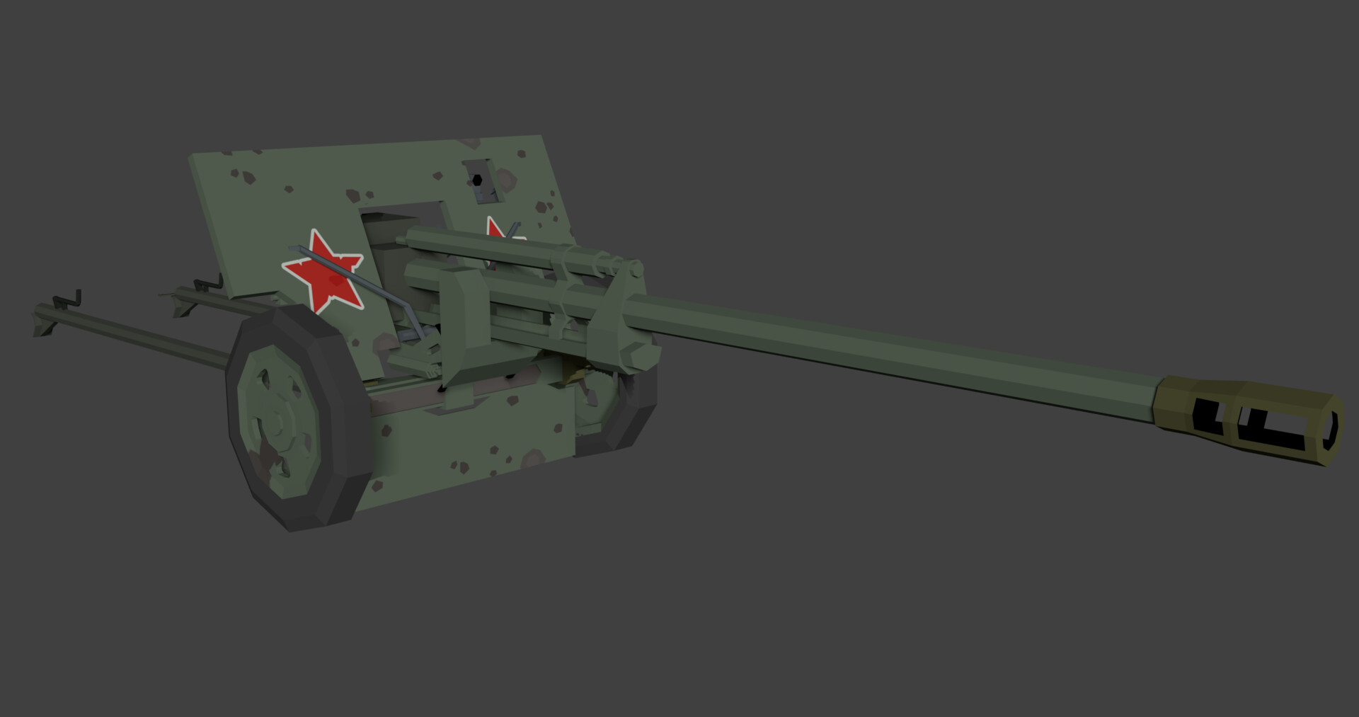 ArtStation - ZIS-3 76mm / World War 2 - Project Ordeal /LowPoly game