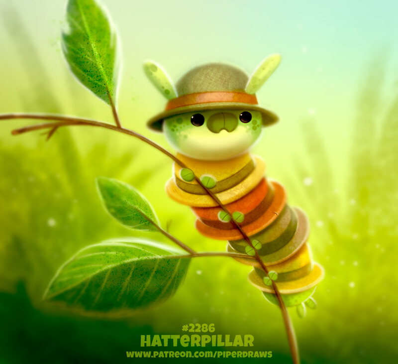 ArtStation - Daily Paint 2286. Hatterpillar
