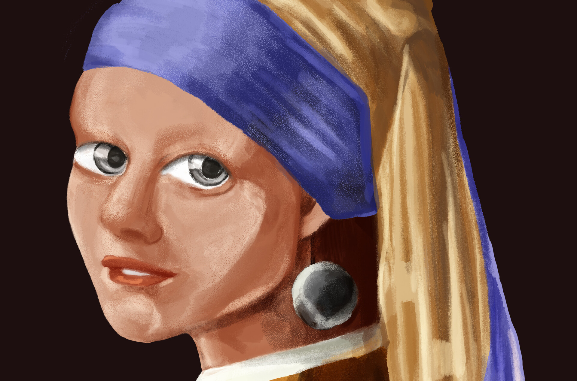 Aya Ehab - Girl with a pearl earring cartoon