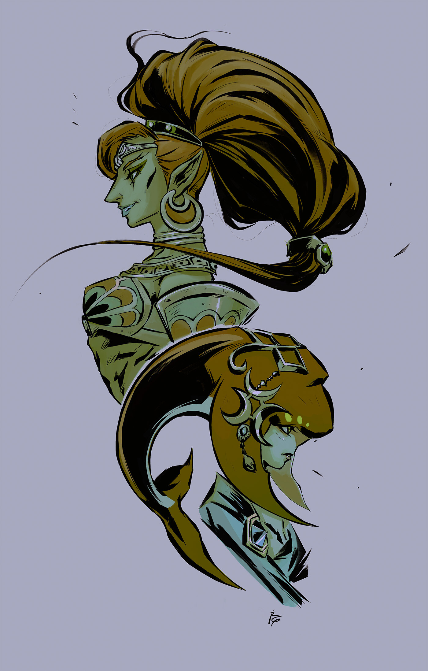 ArtStation - Urbosa and Princess Mipha - Zelda: The Breath of the Wild