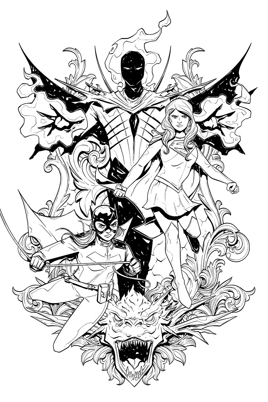 batgirl and supergirl coloring pages