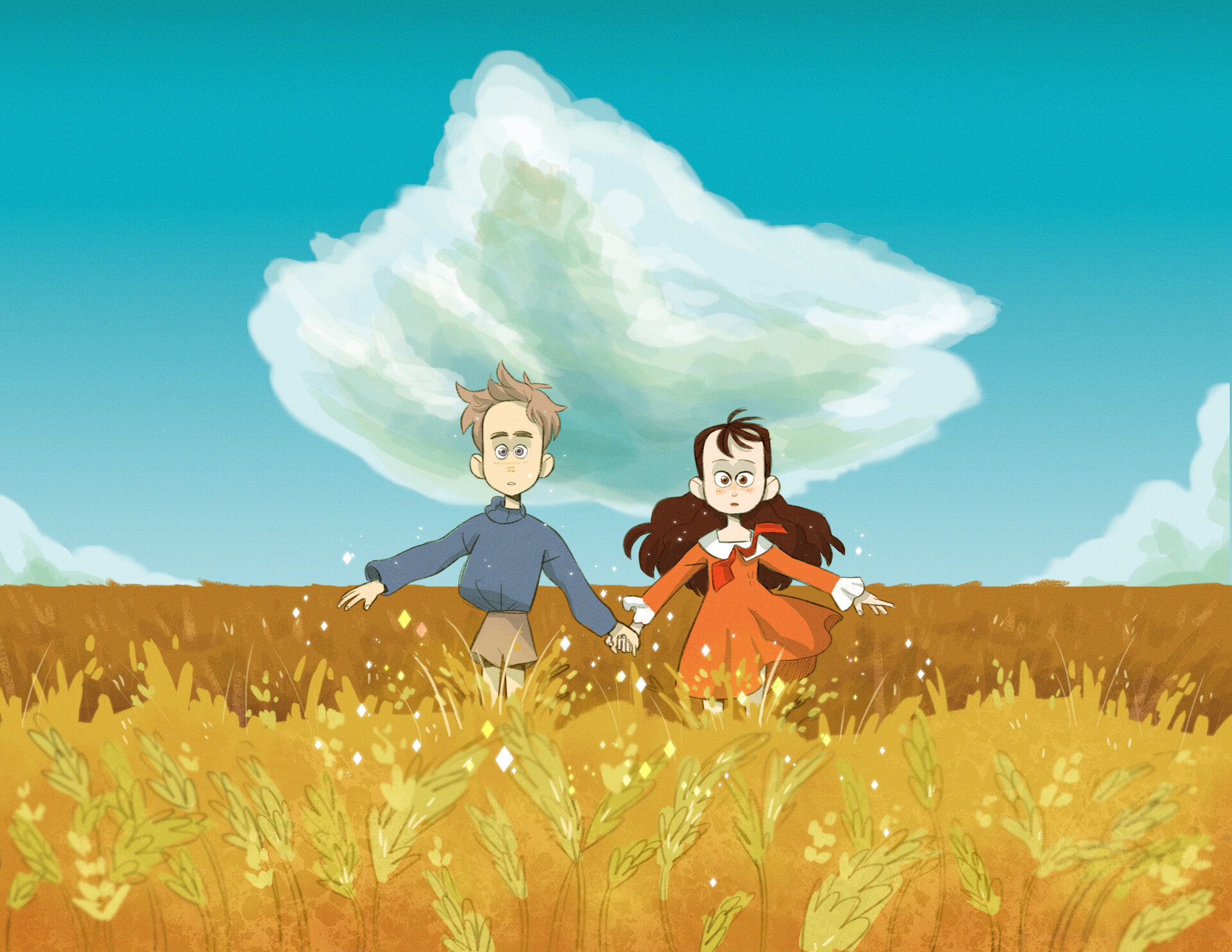 ArtStation - Digory and Polly inside of Aslan's mane