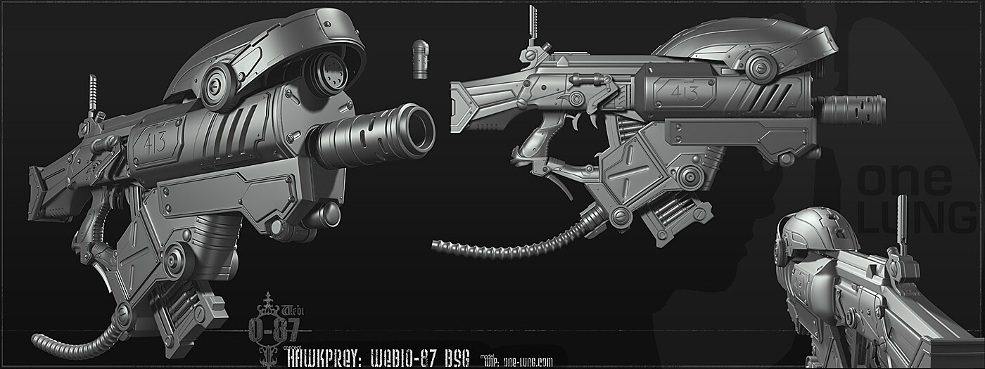 ArtStation - Hawkprey gun design (2007)