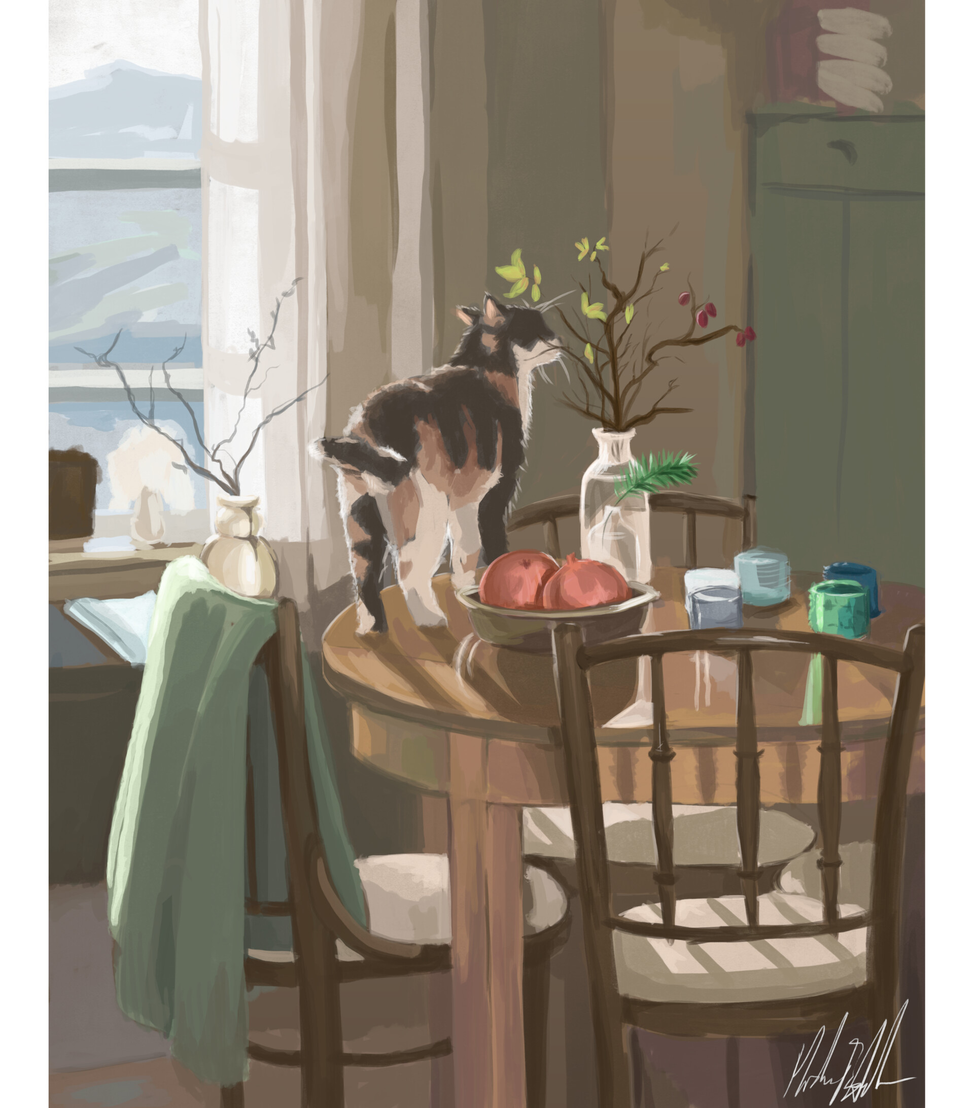 ArtStation - Light & color study - Cat