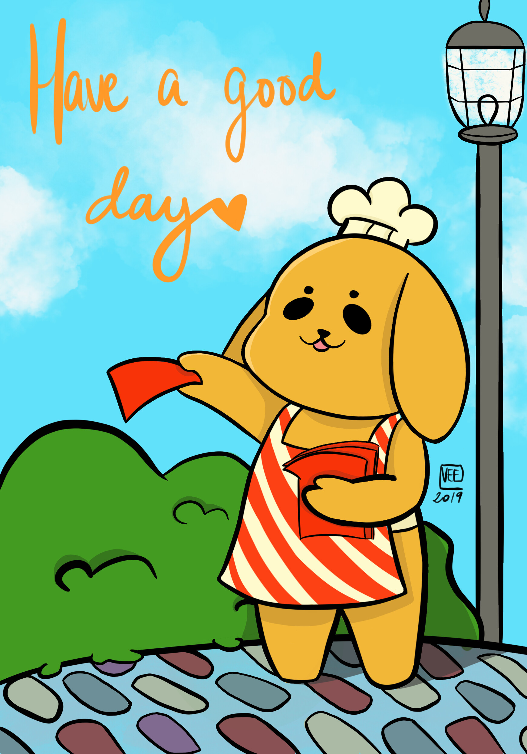 ArtStation - Dog trying its best to sell crepes