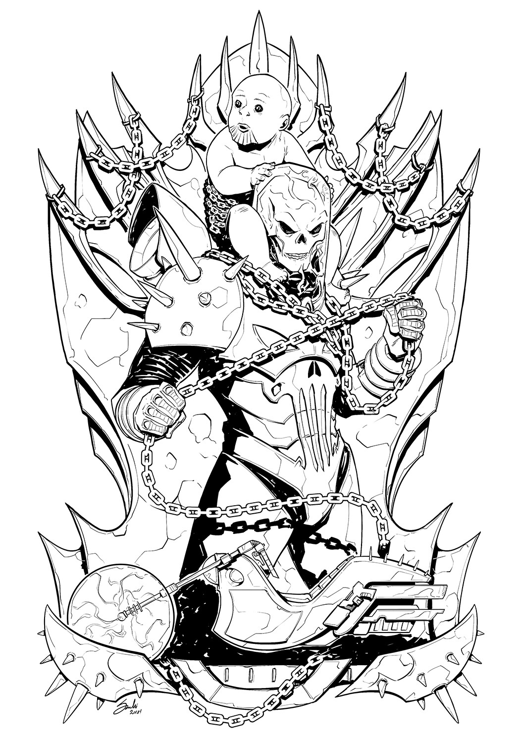 ghost rider colouring picture