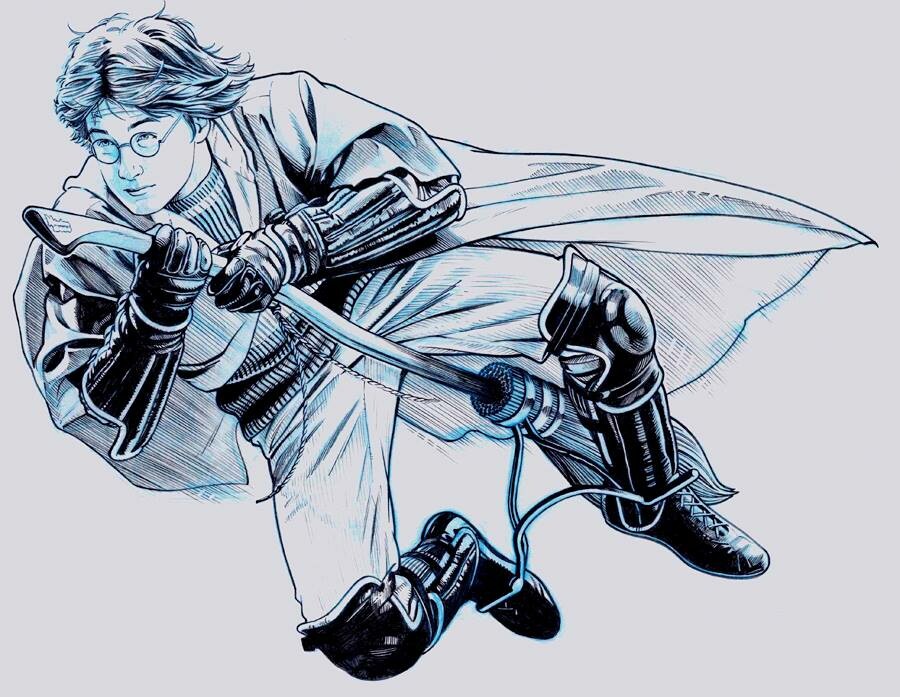 how to draw harry potter quidditch