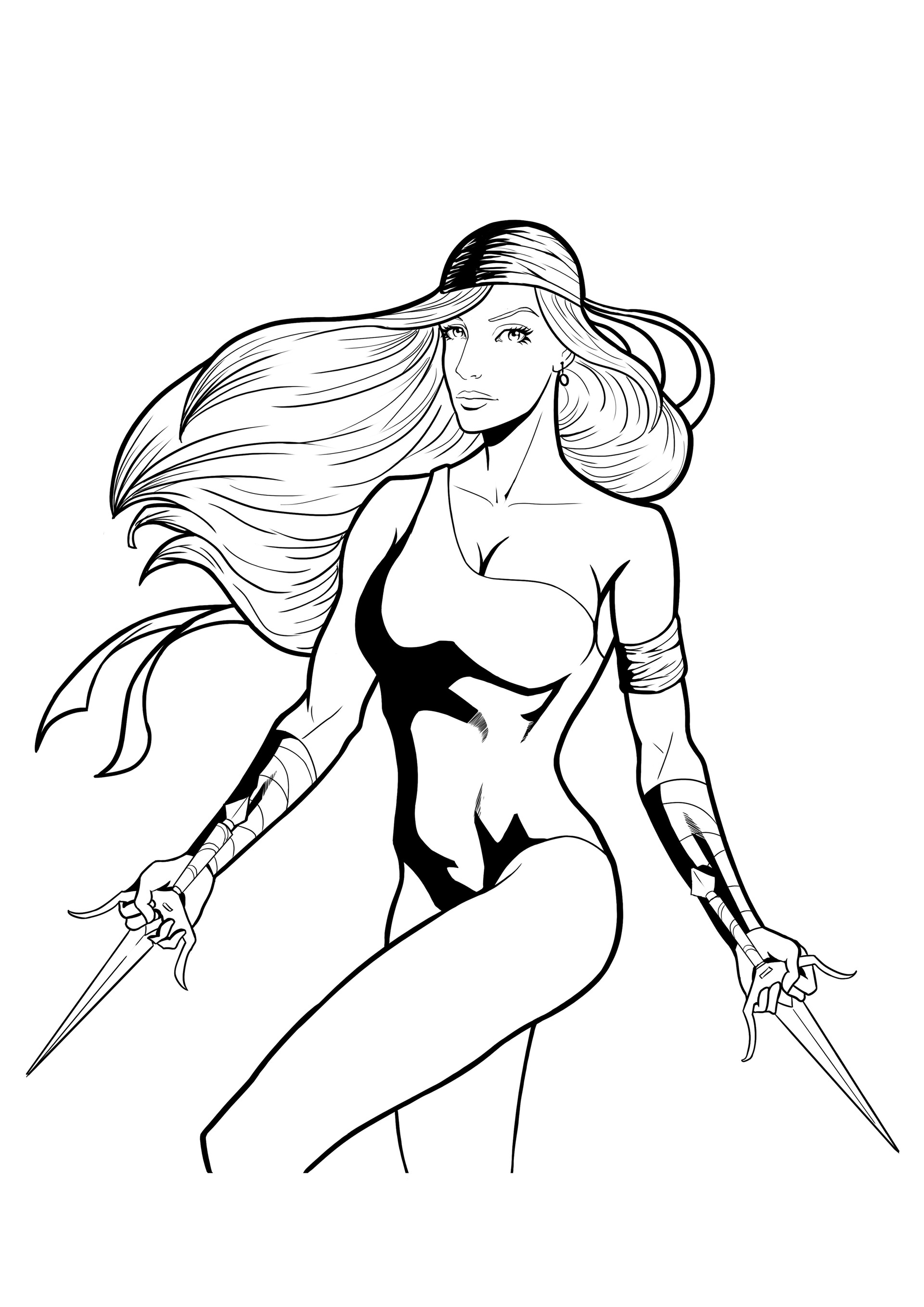elektra coloring pages