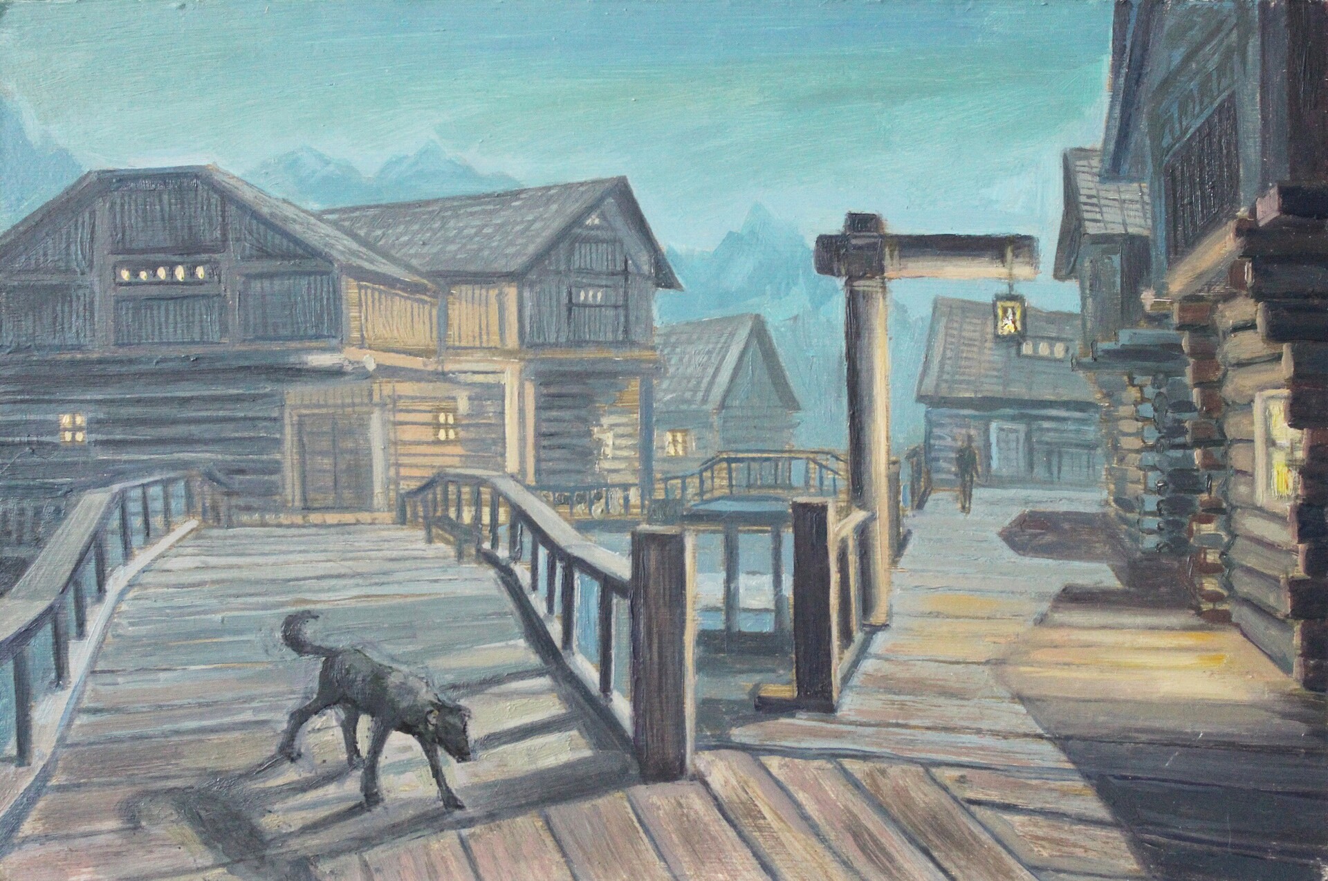 ArtStation - Skyrim painting- The Elder Scrolls art- Riften city ...