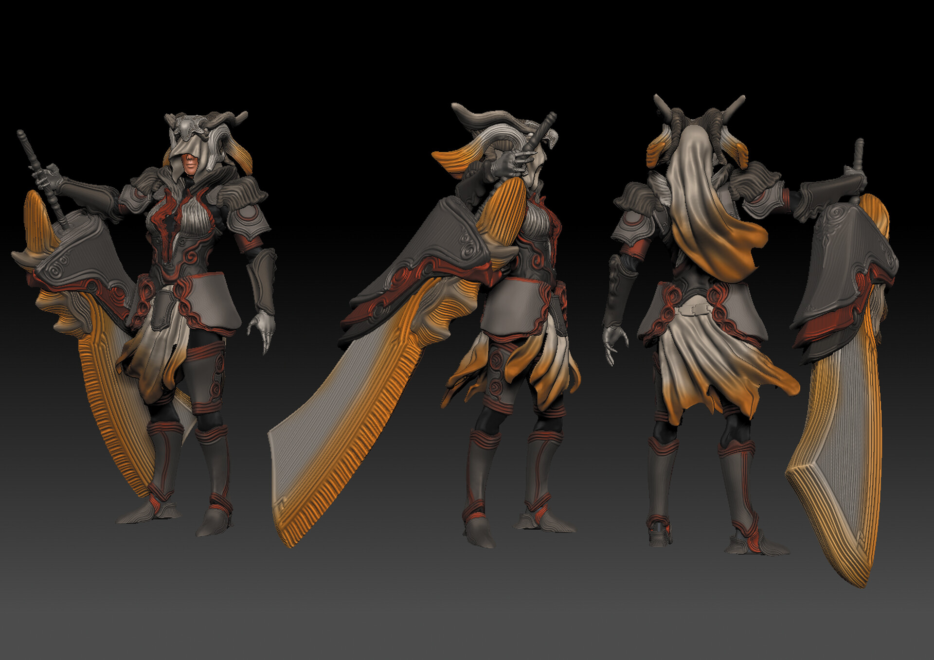 ArtStation - Bahamut Lady WIP