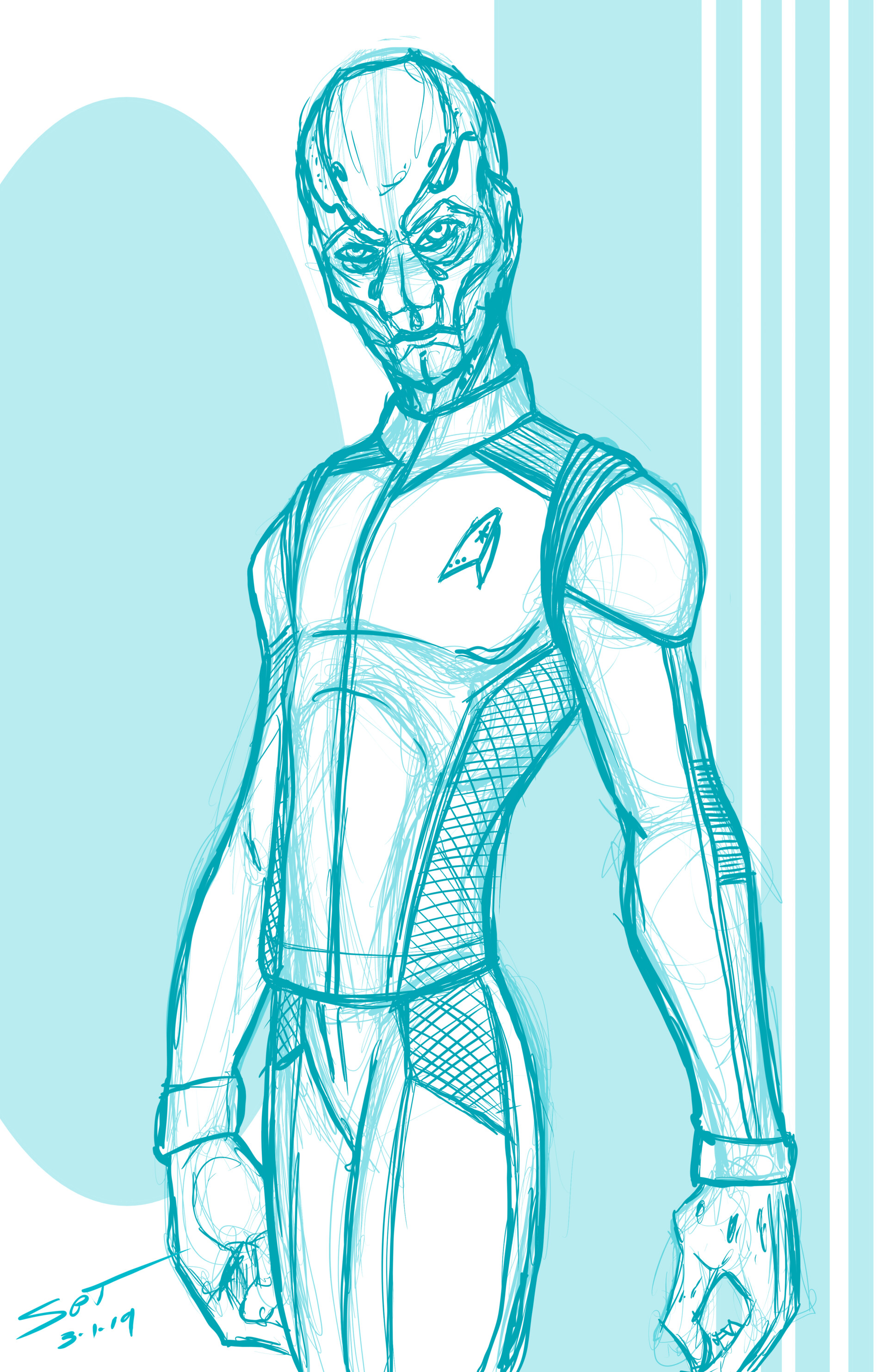 ArtStation - Commander Saru Sketch