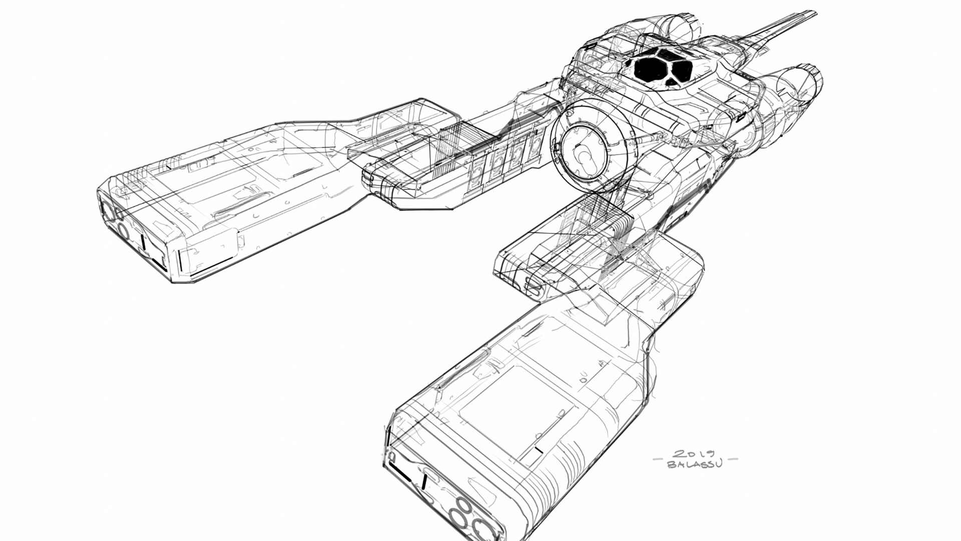 Carlo Balassu - Animated Grease Pencil Spaceship