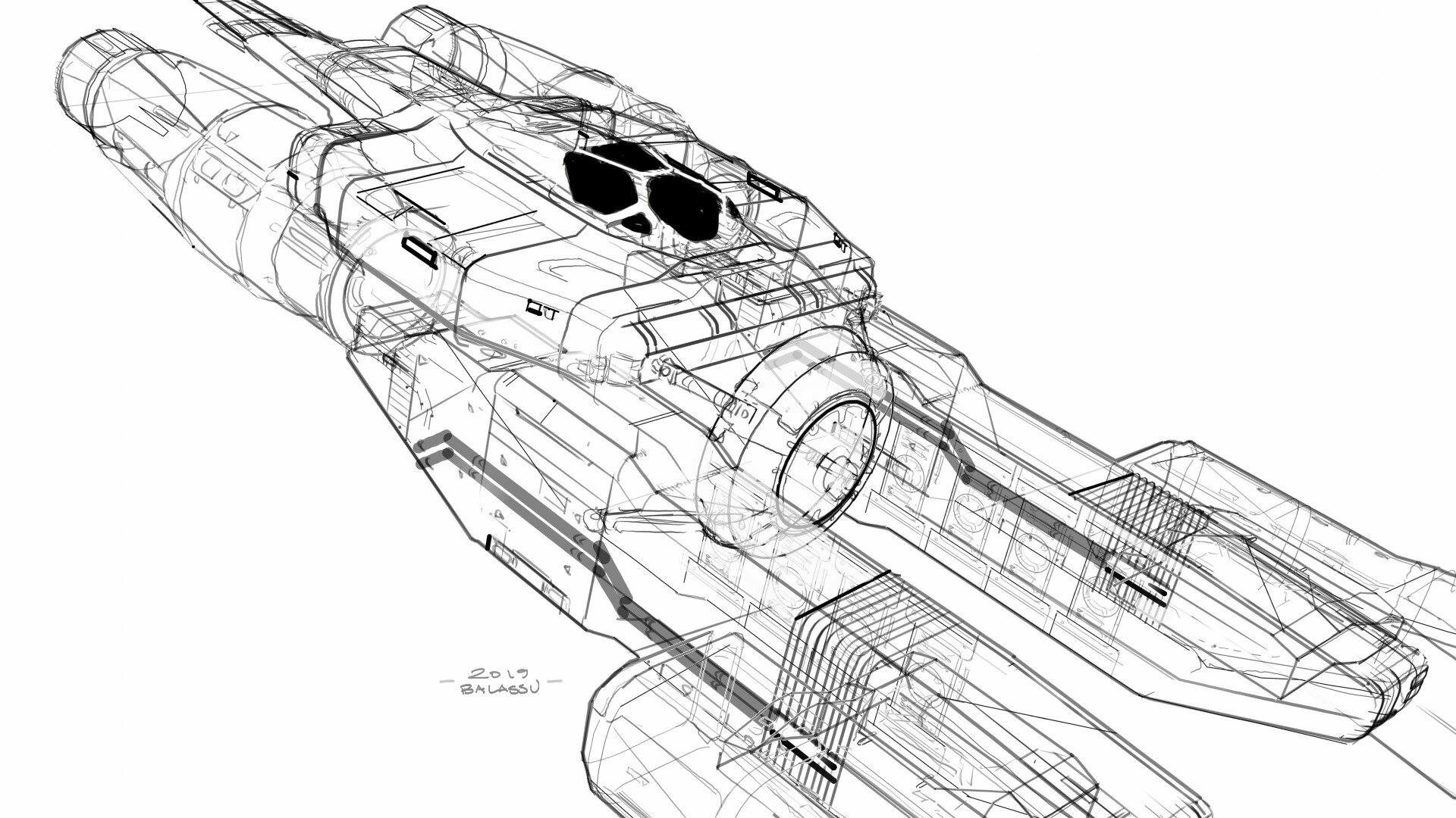 Carlo Balassu - Animated Grease Pencil Spaceship