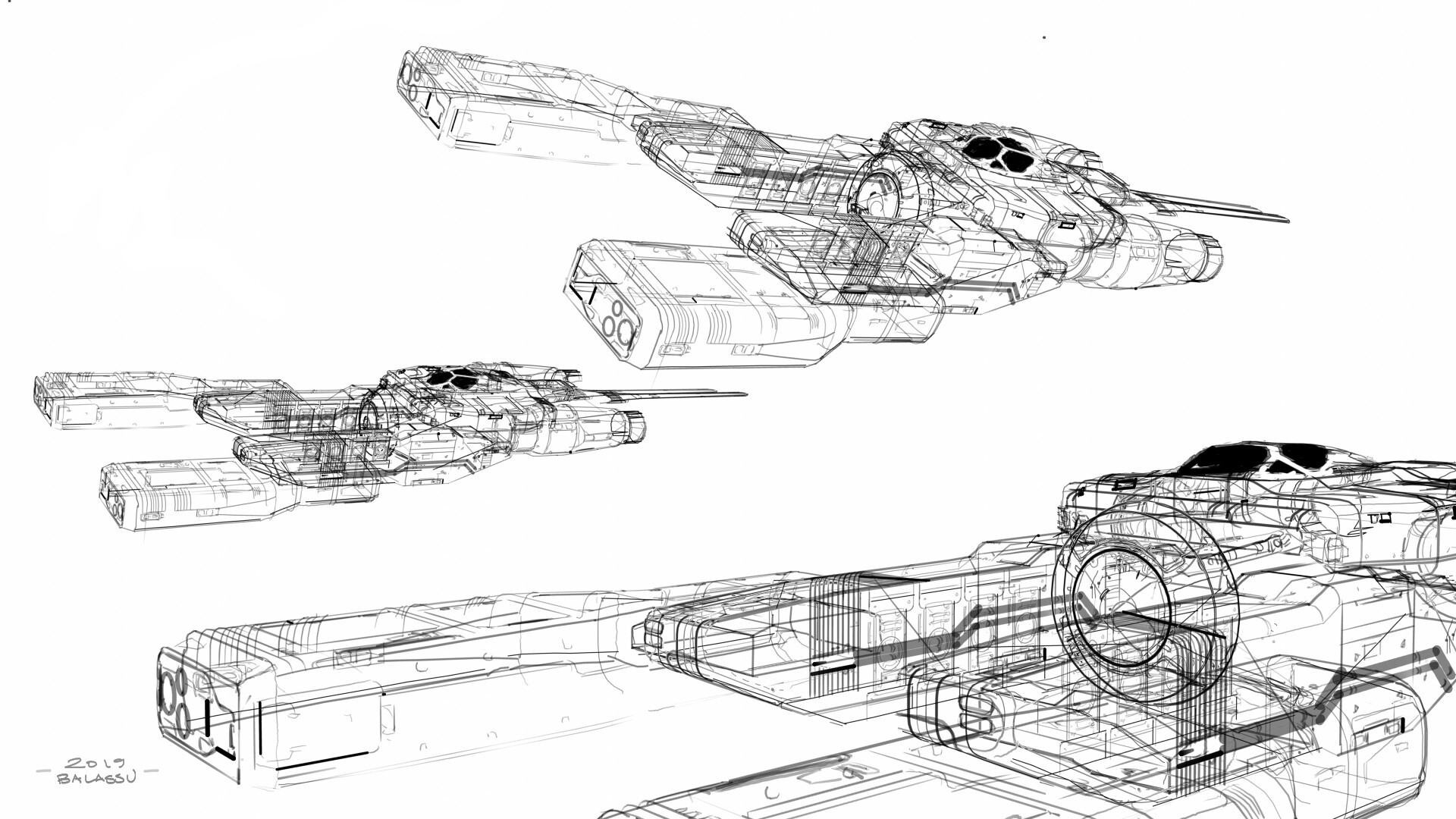 Carlo Balassu - Animated Grease Pencil Spaceship