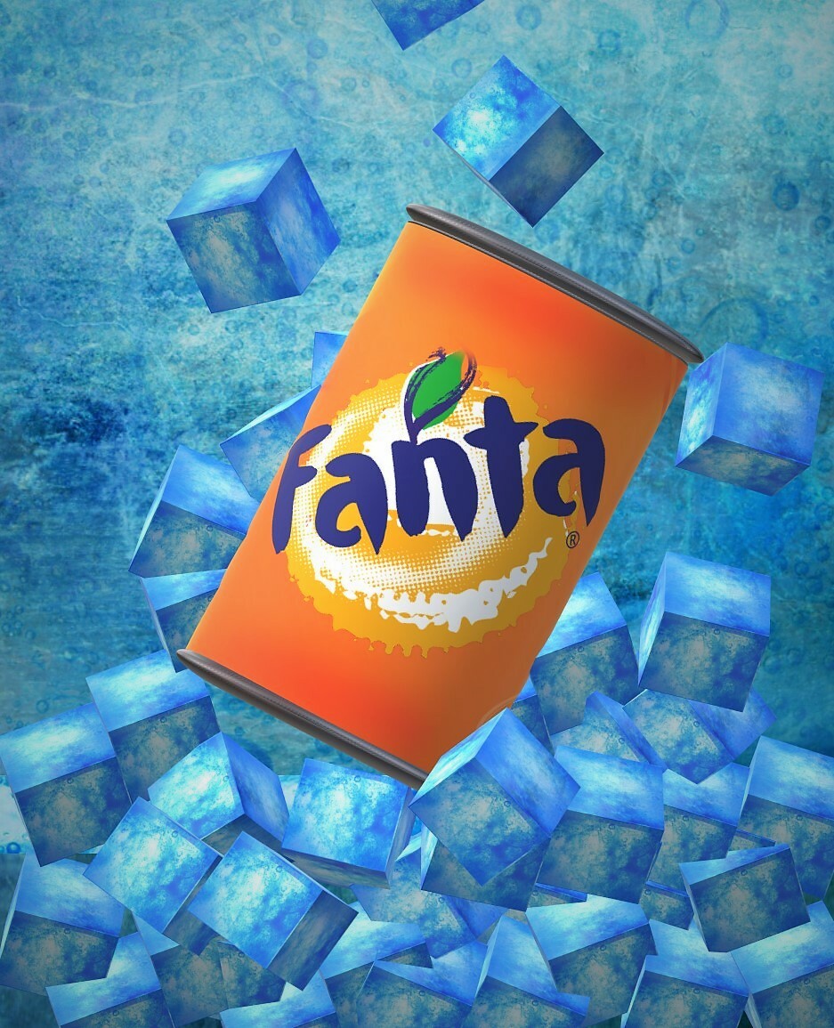 ArtStation - canette fanta 3d