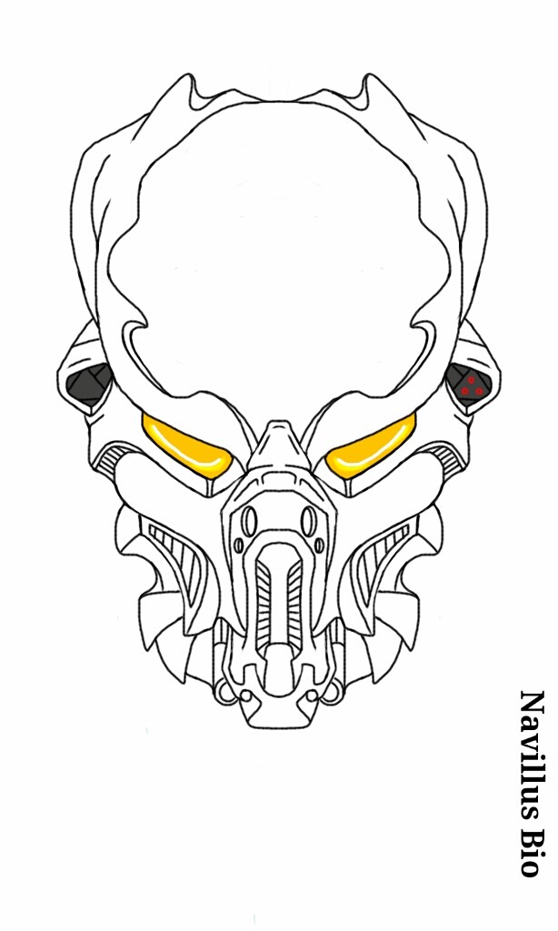 predator mask coloring pages