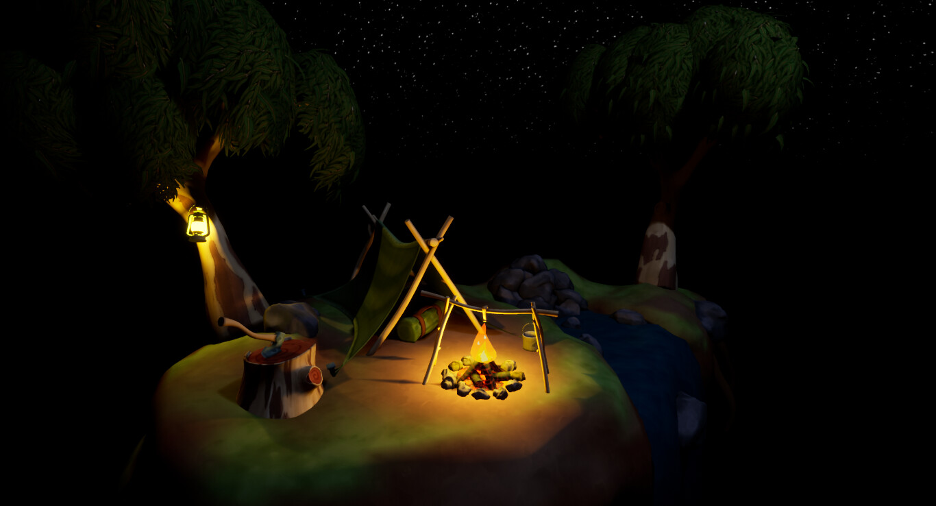 ArtStation - Campsite Diorama