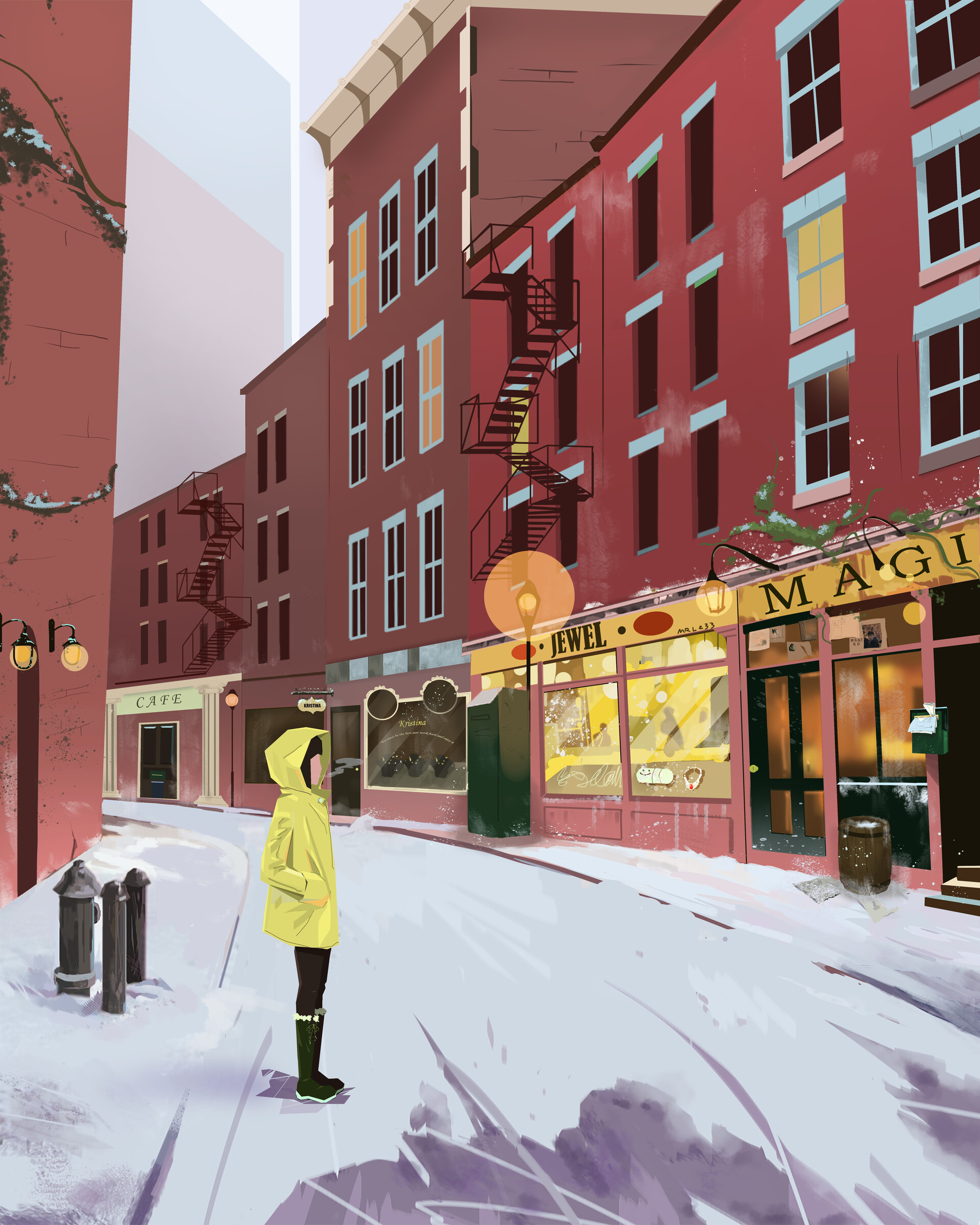 ArtStation - winter street view