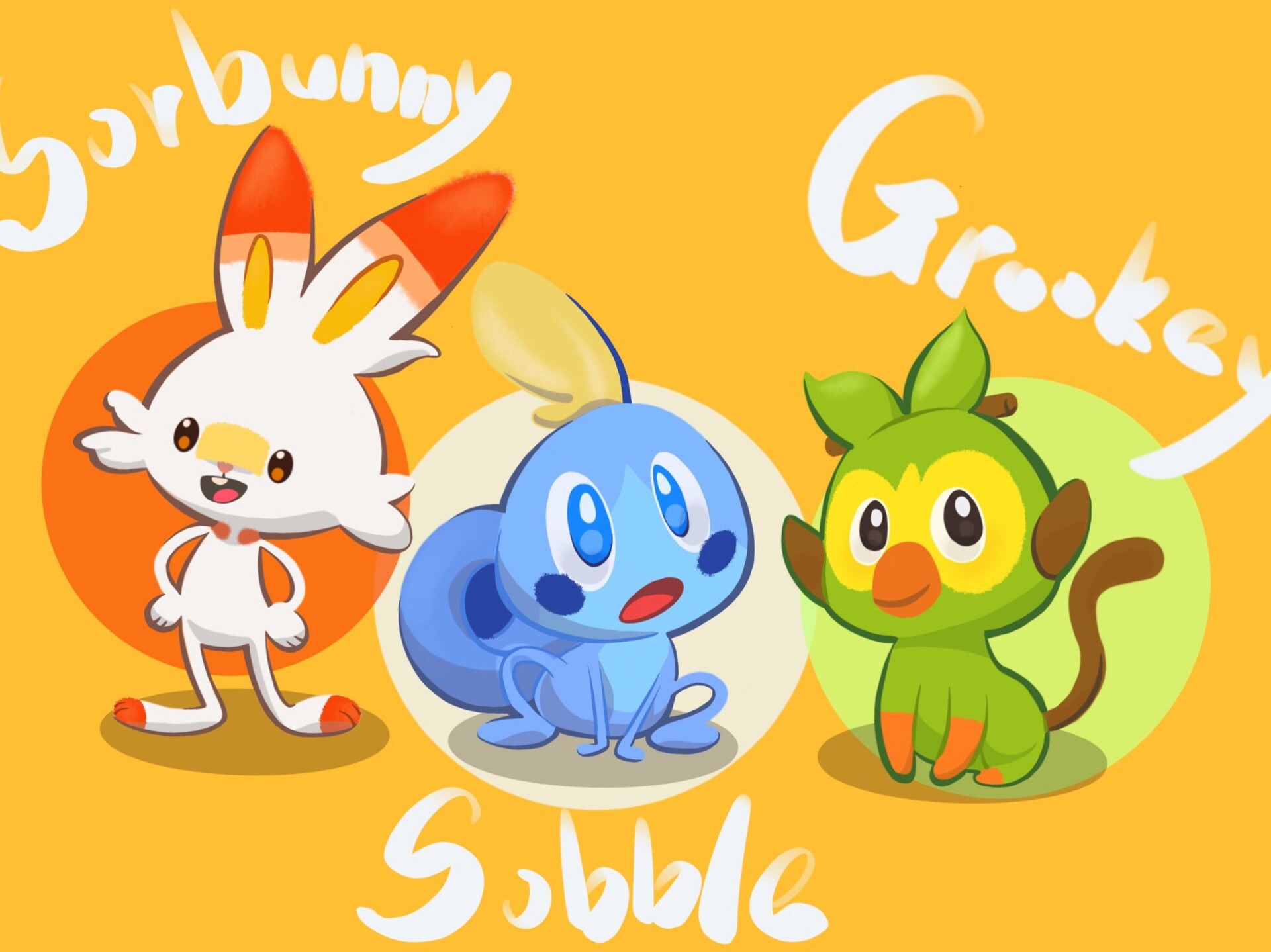 ArtStation - Scorbunny. Sobble. Grookey