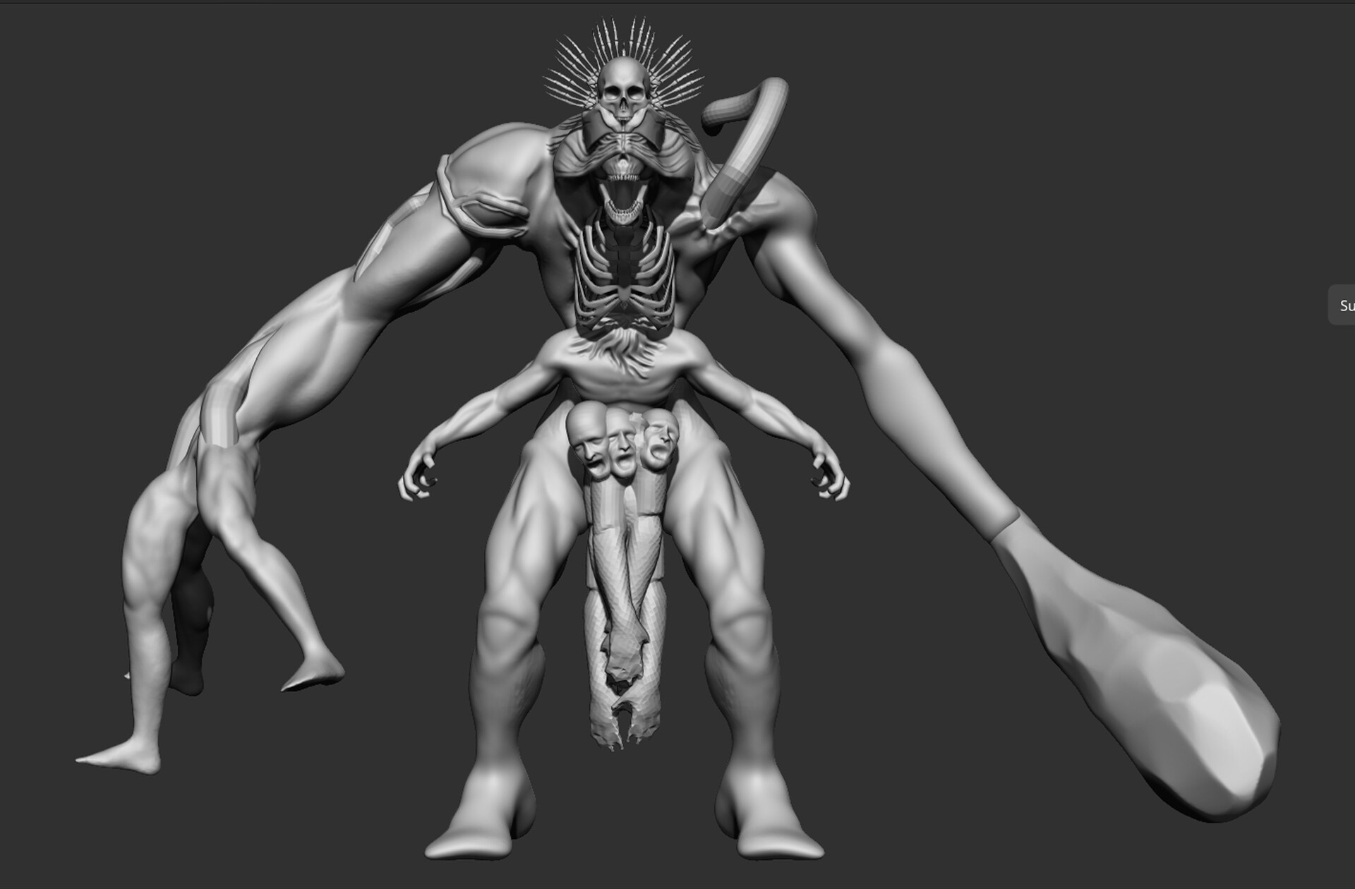 ArtStation - Aztec Swamp Abomination - 50% progress
