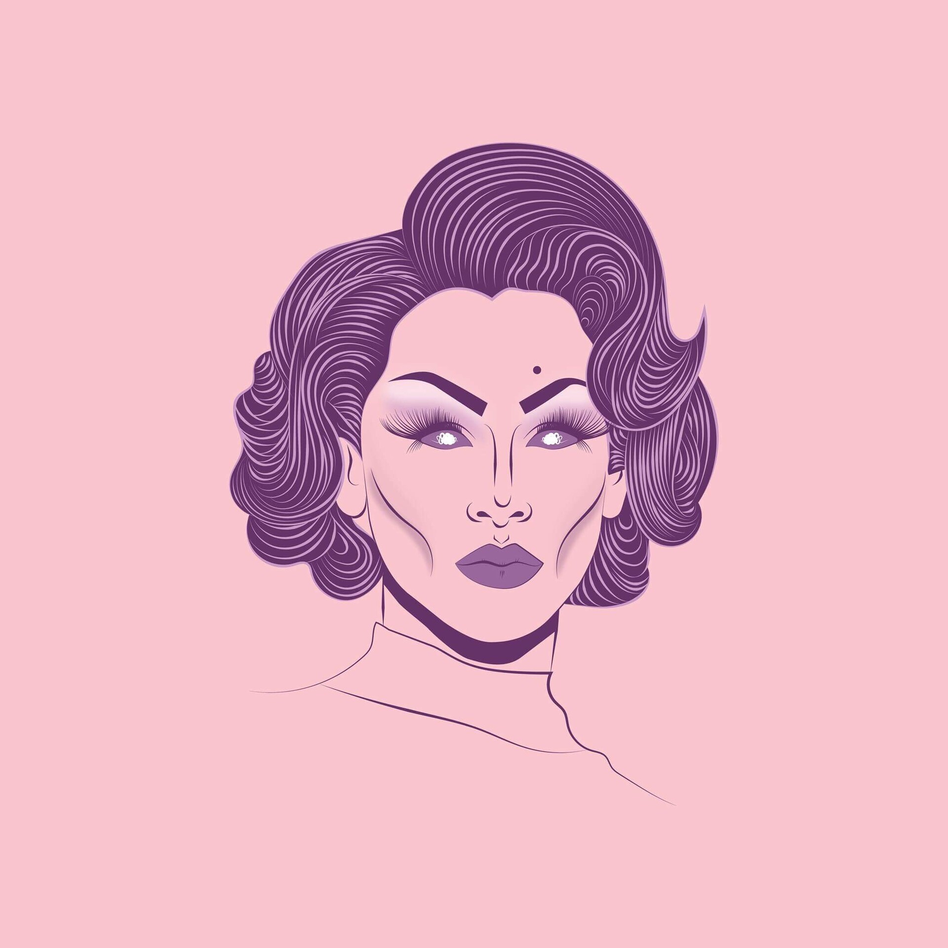 Cartoon Drag Queens Fighting