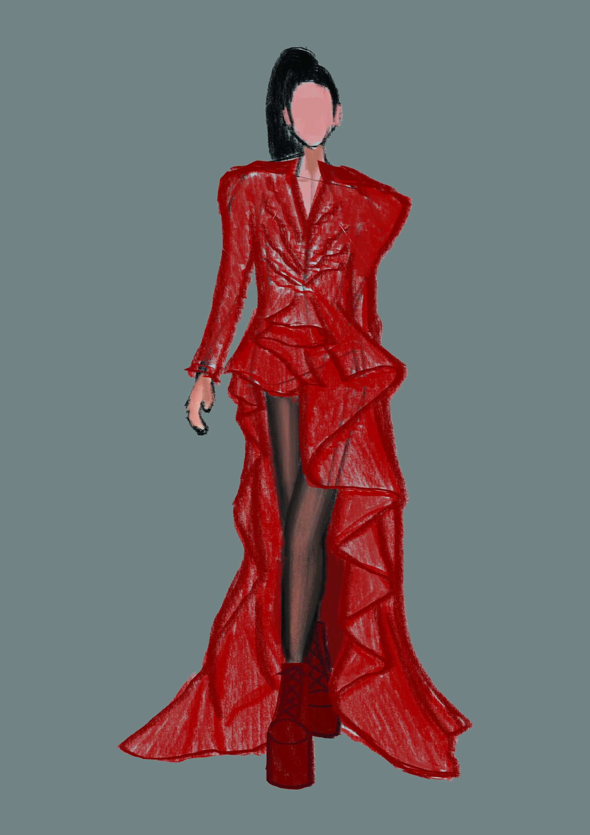 ArtStation - Sketch with reference (Fashion)