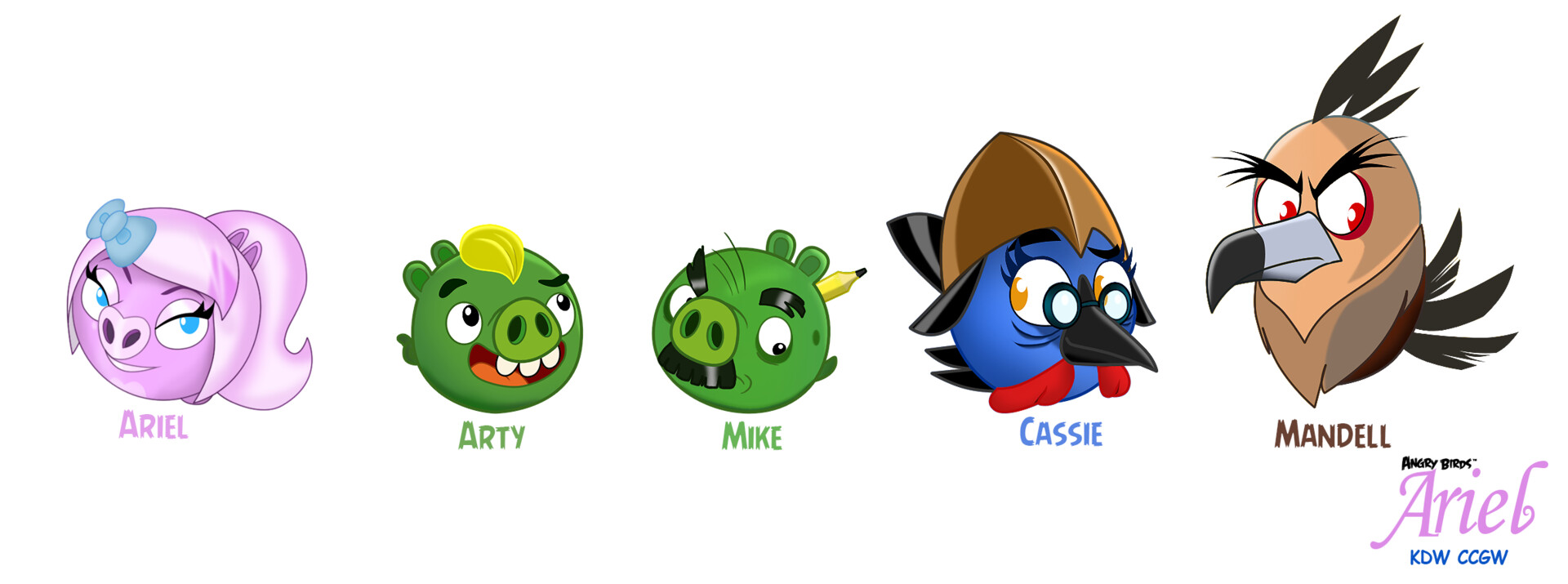 ArtStation - AngryBirds Ariel: Cast Characters