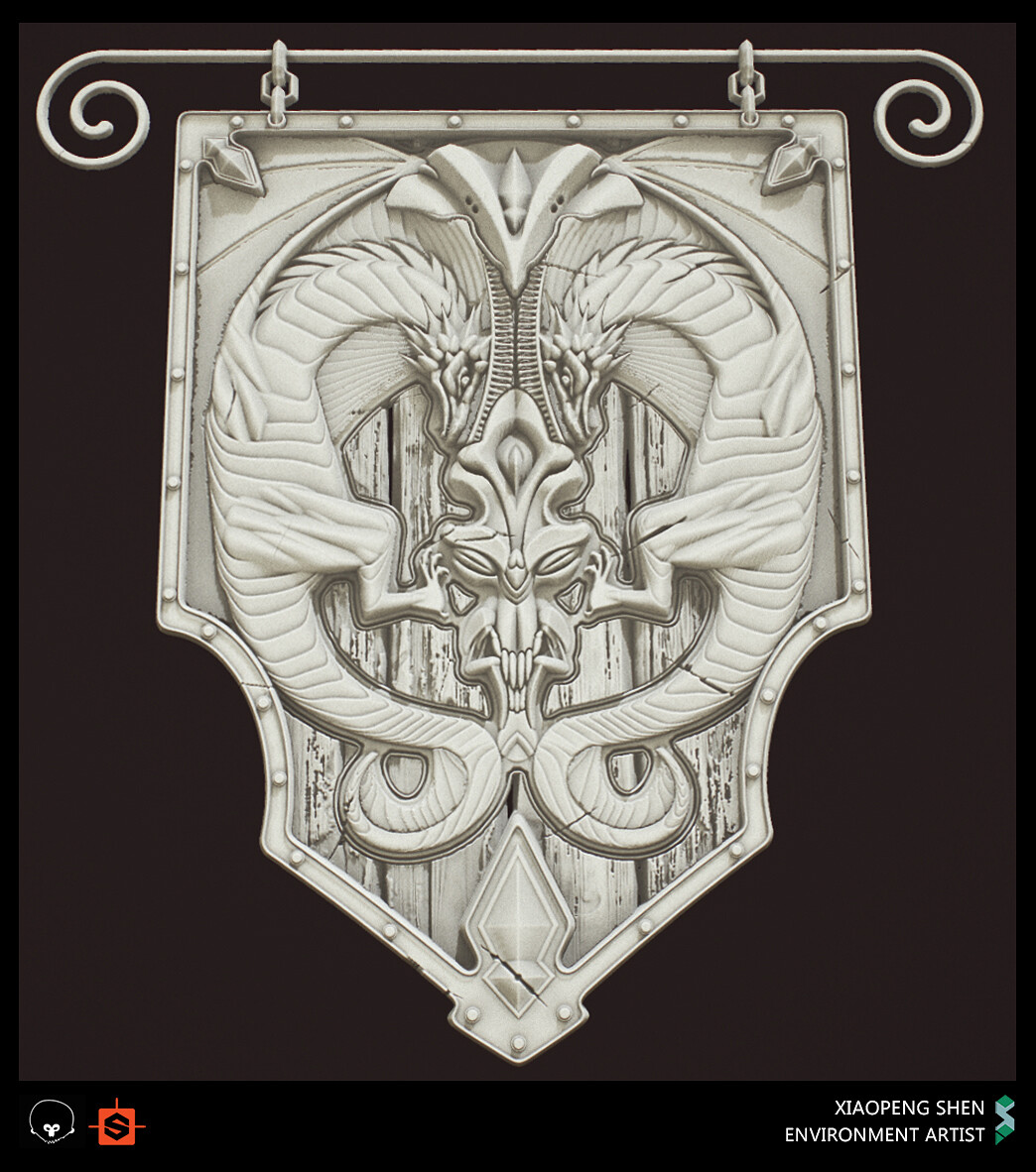 Xiaopeng Shen - Devil Bar Sign - Substance Designer