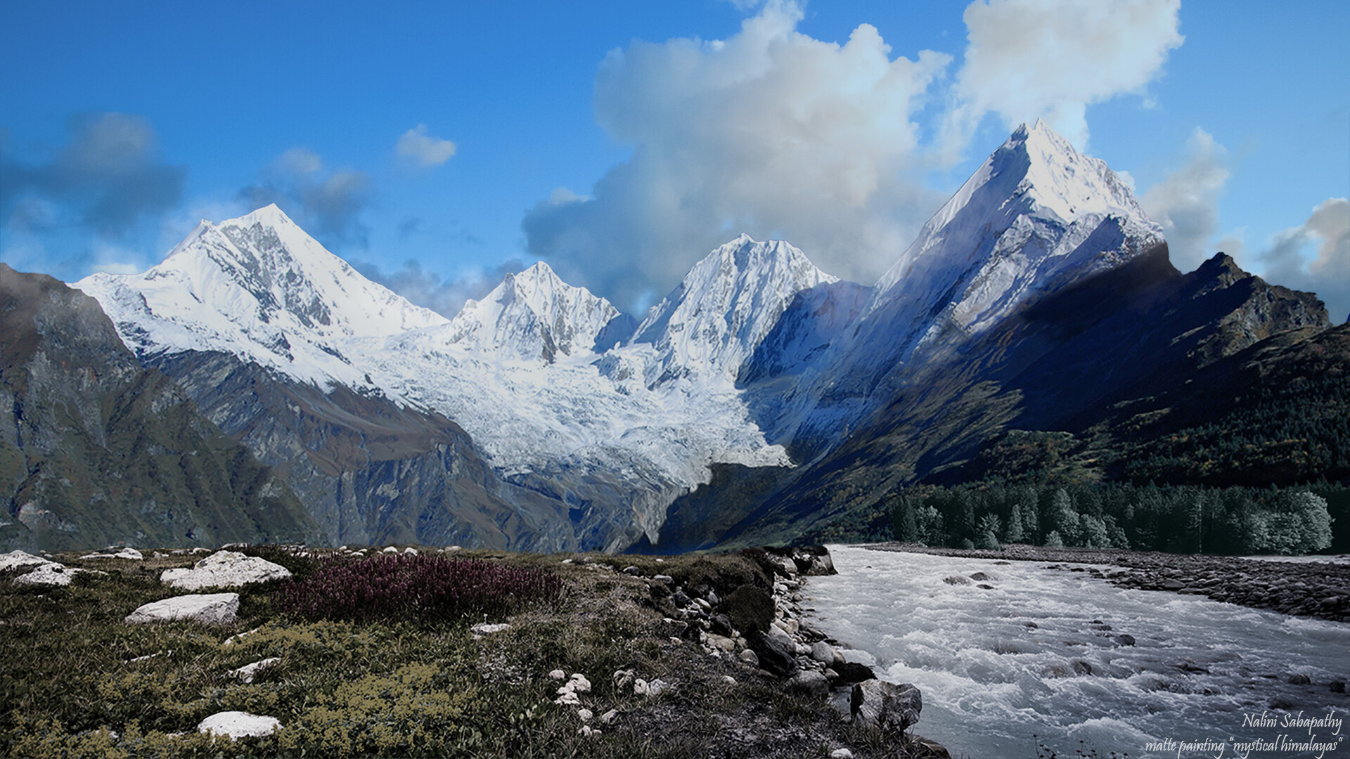 ArtStation - Mystical Himalayas ~ Matte painting