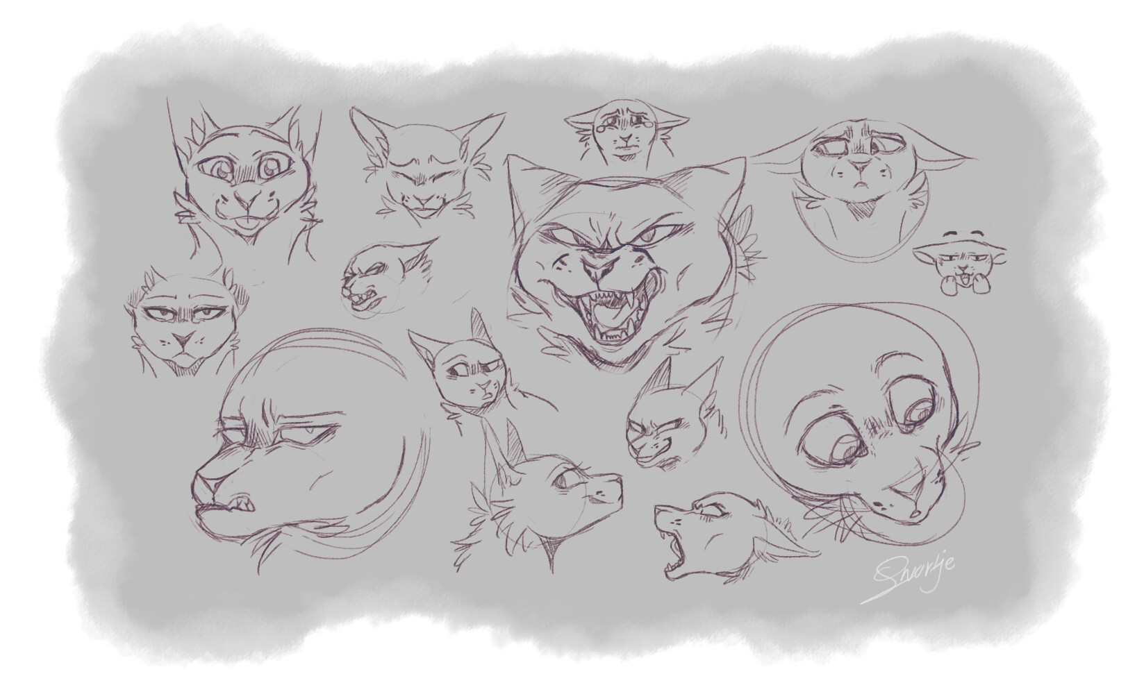 how to draw cat emotions