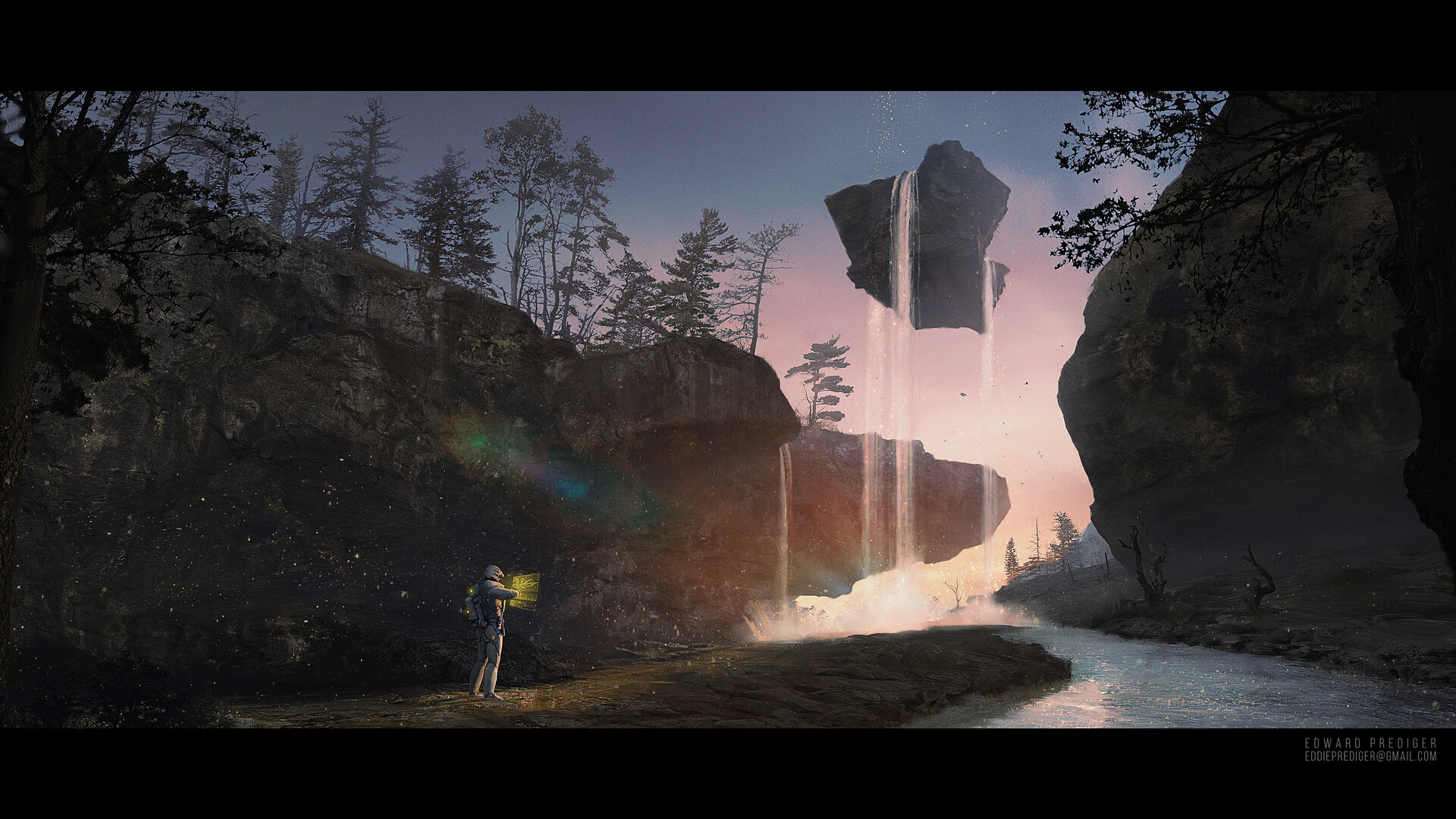 ArtStation - Levitating Waterfall