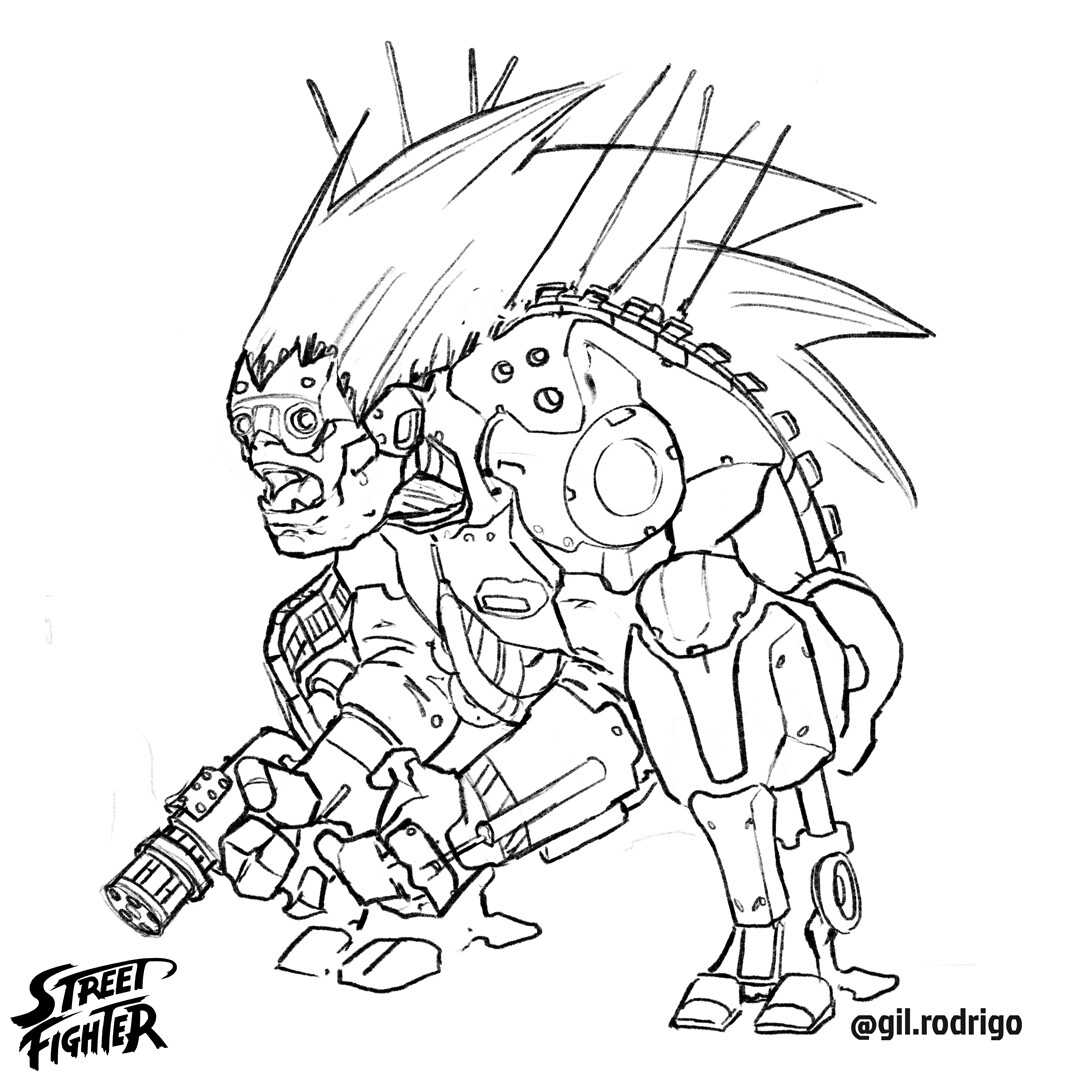 blanka street fighter coloring page