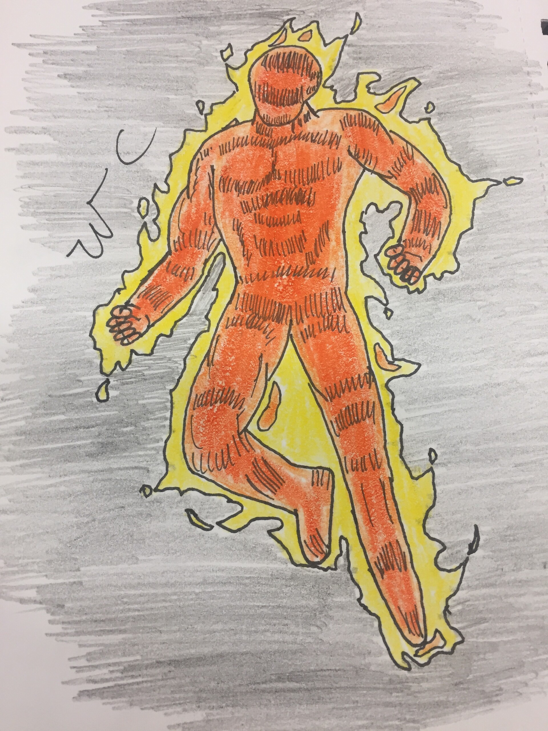 how to draw human torch