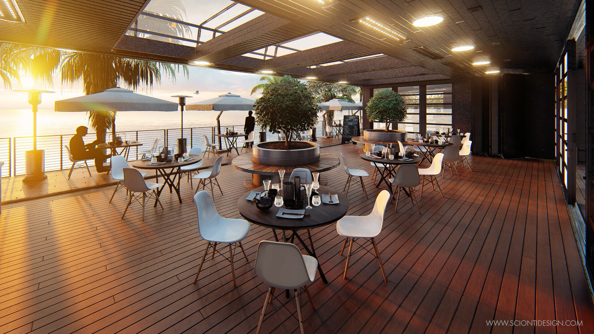 Pasquale Scionti - Restaurant beach project render and animated with ...