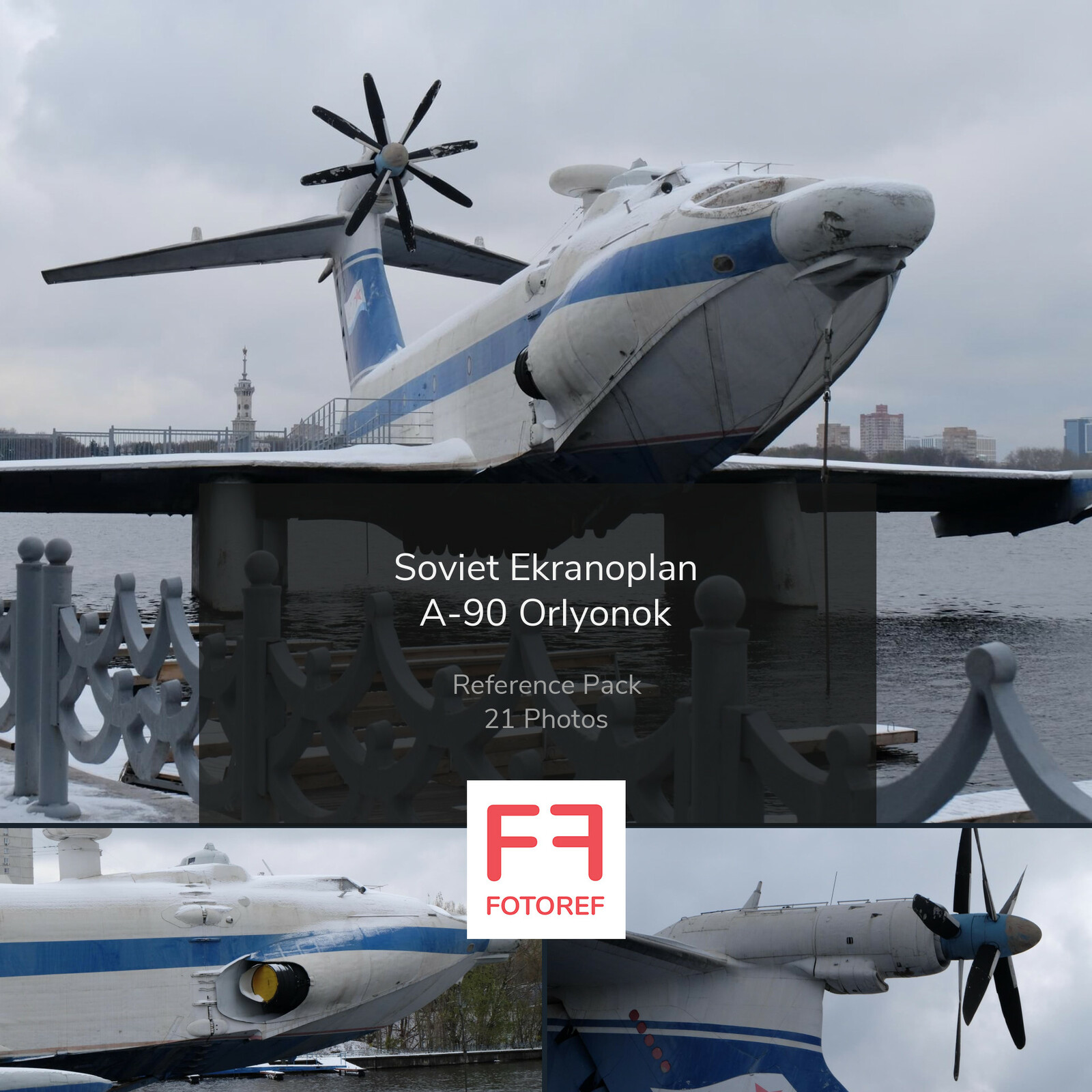 FOTOREF.COM Photo Packs - 21 photos of Soviet Ekranoplan A-90 Orlyonok