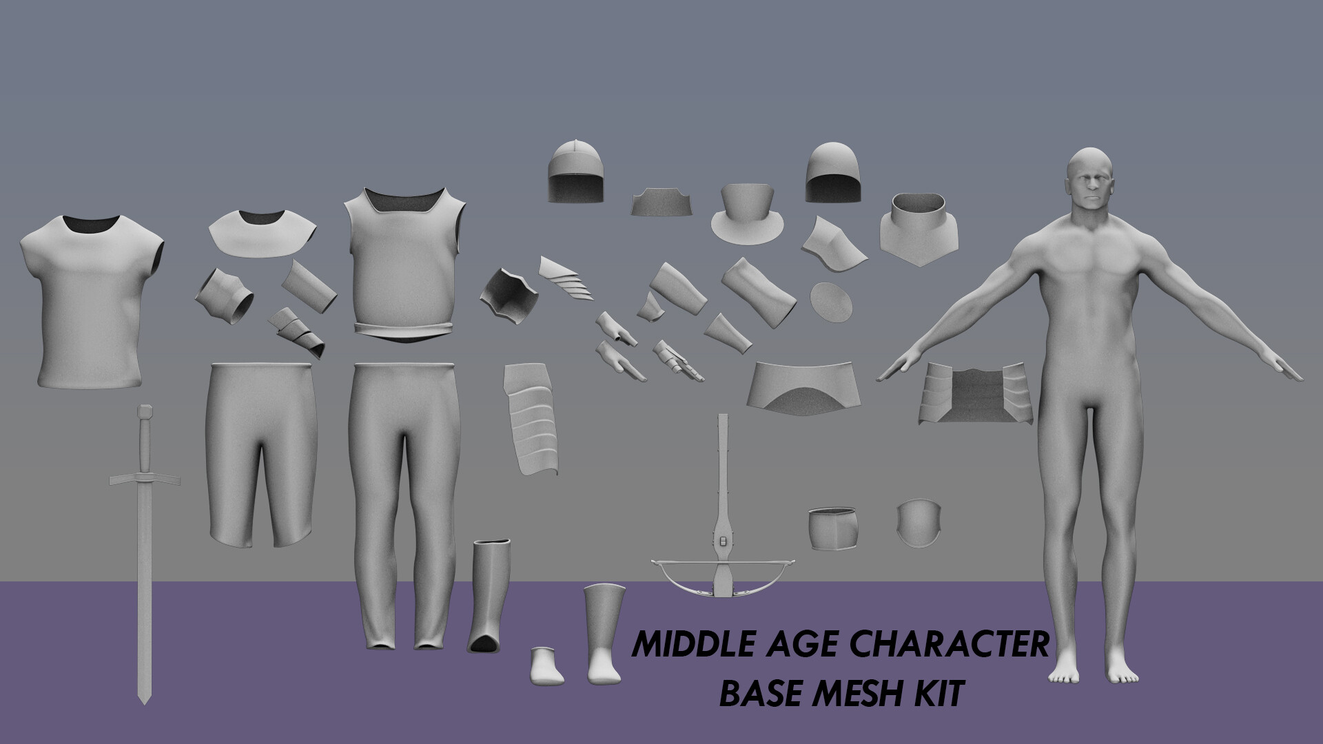 ArtStation - Middle age character base model Kit