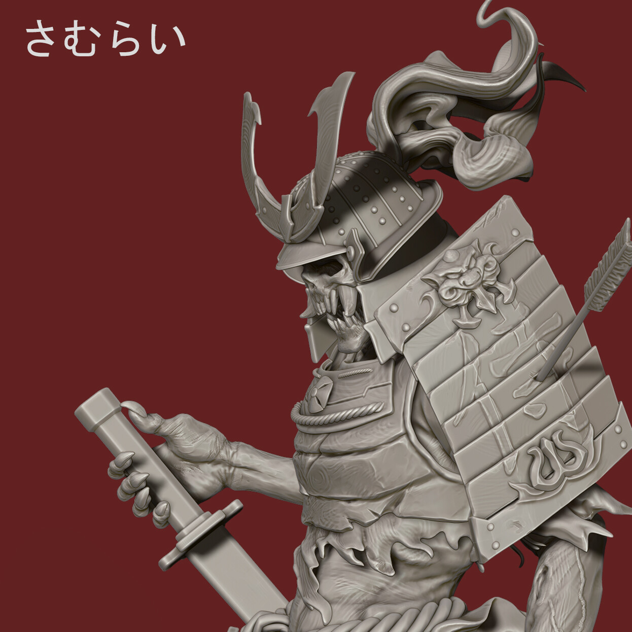 ArtStation - Samurai bust.