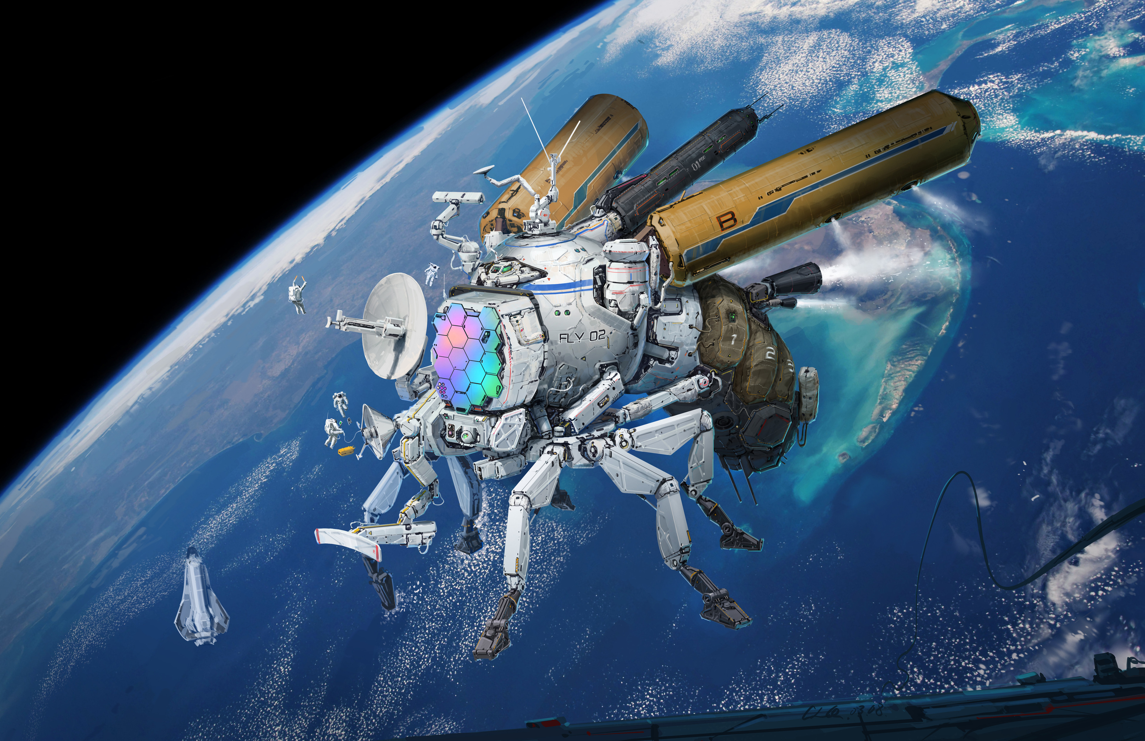 Fly Space Station by Longque Chen : r/ImaginaryStarships