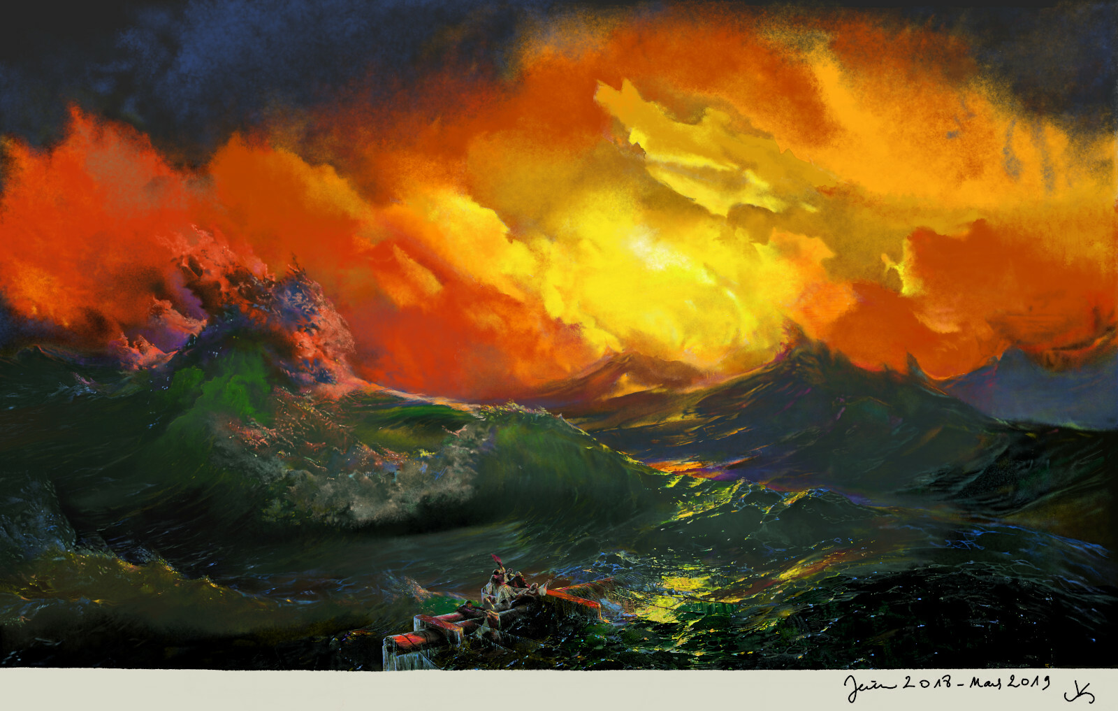 ArtStation - Ninth wave, from Ivan Aivazovski