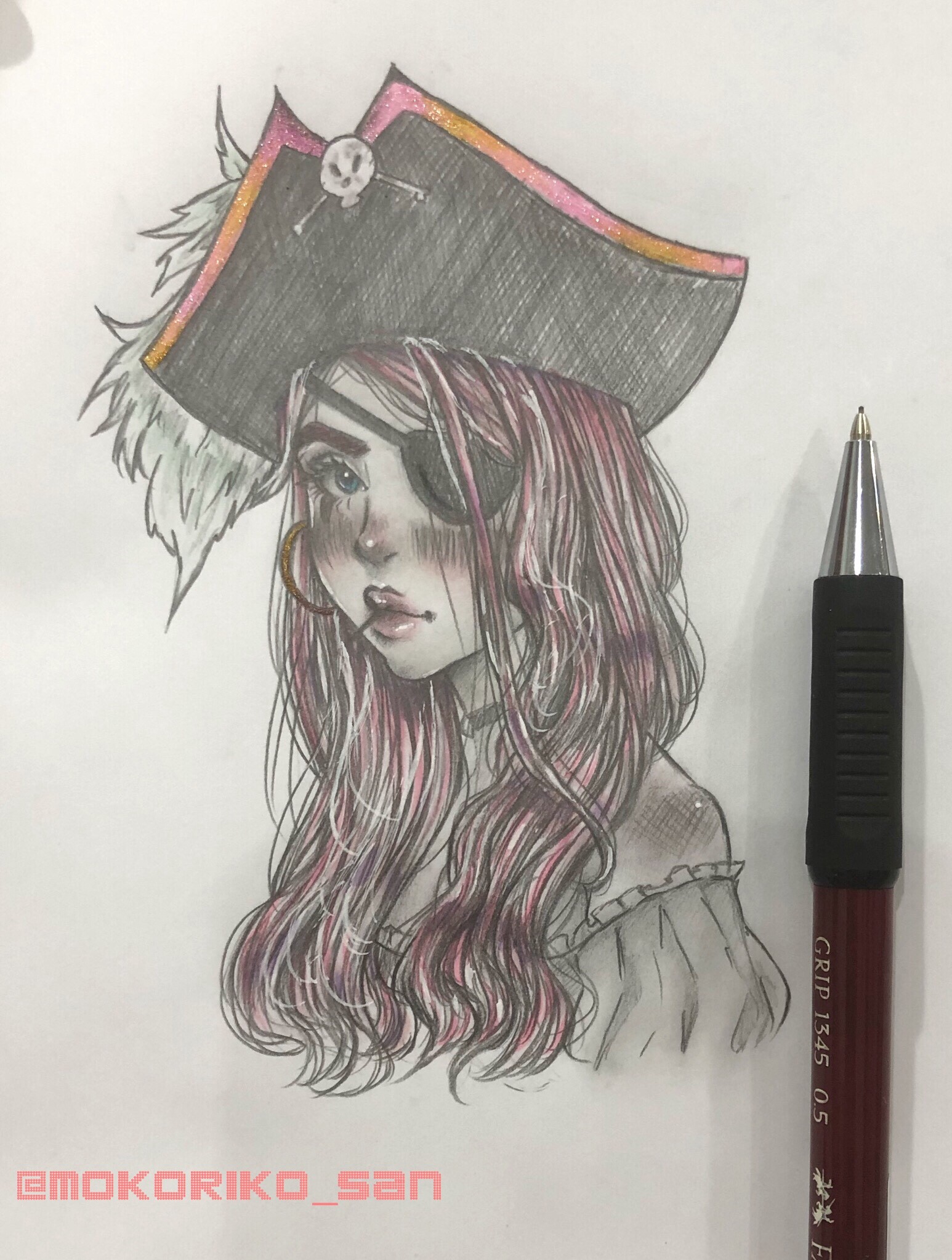 how to draw a girl pirate